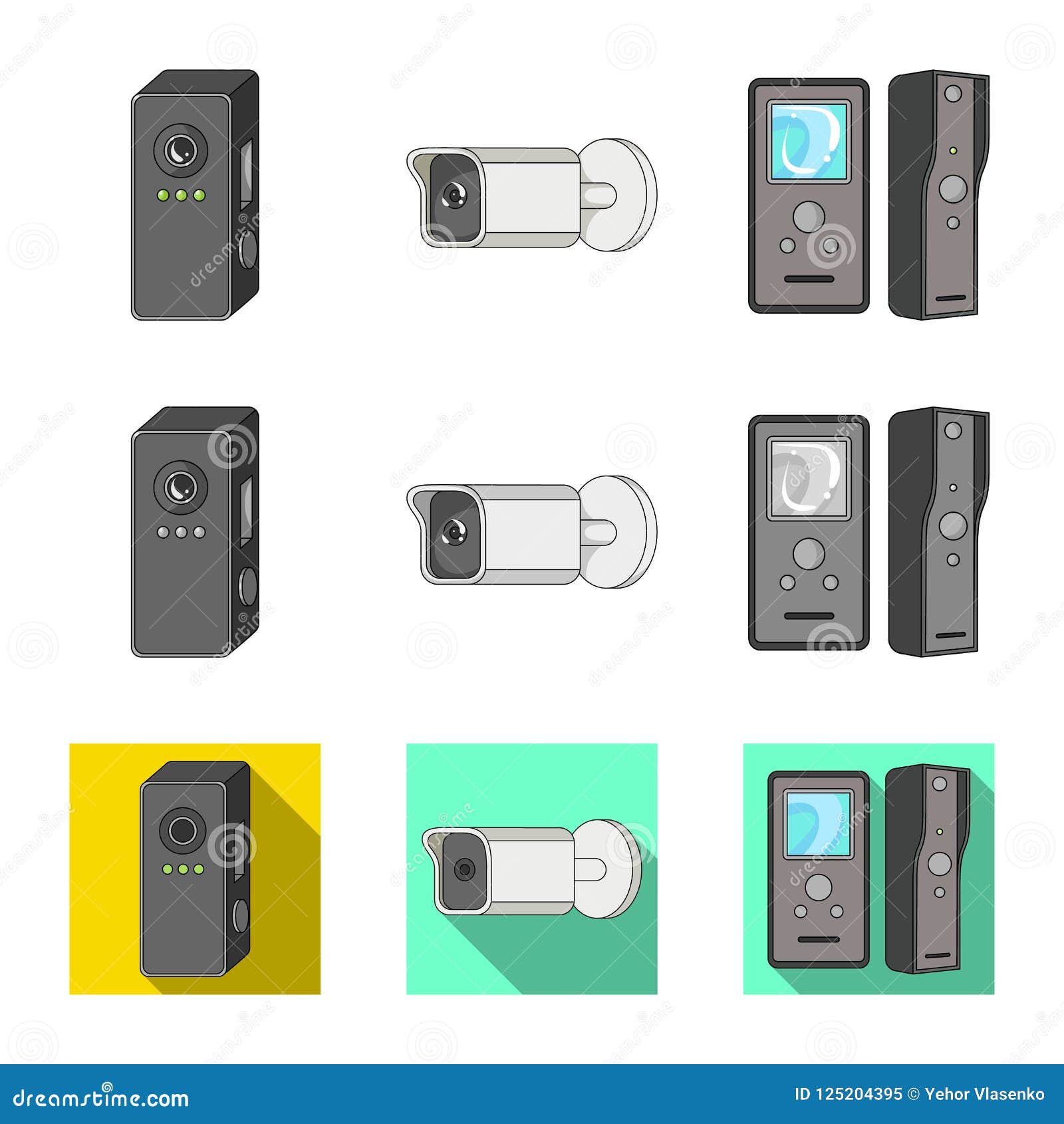 Vector Design of Cctv and Camera Sign. Collection of Cctv and System ...