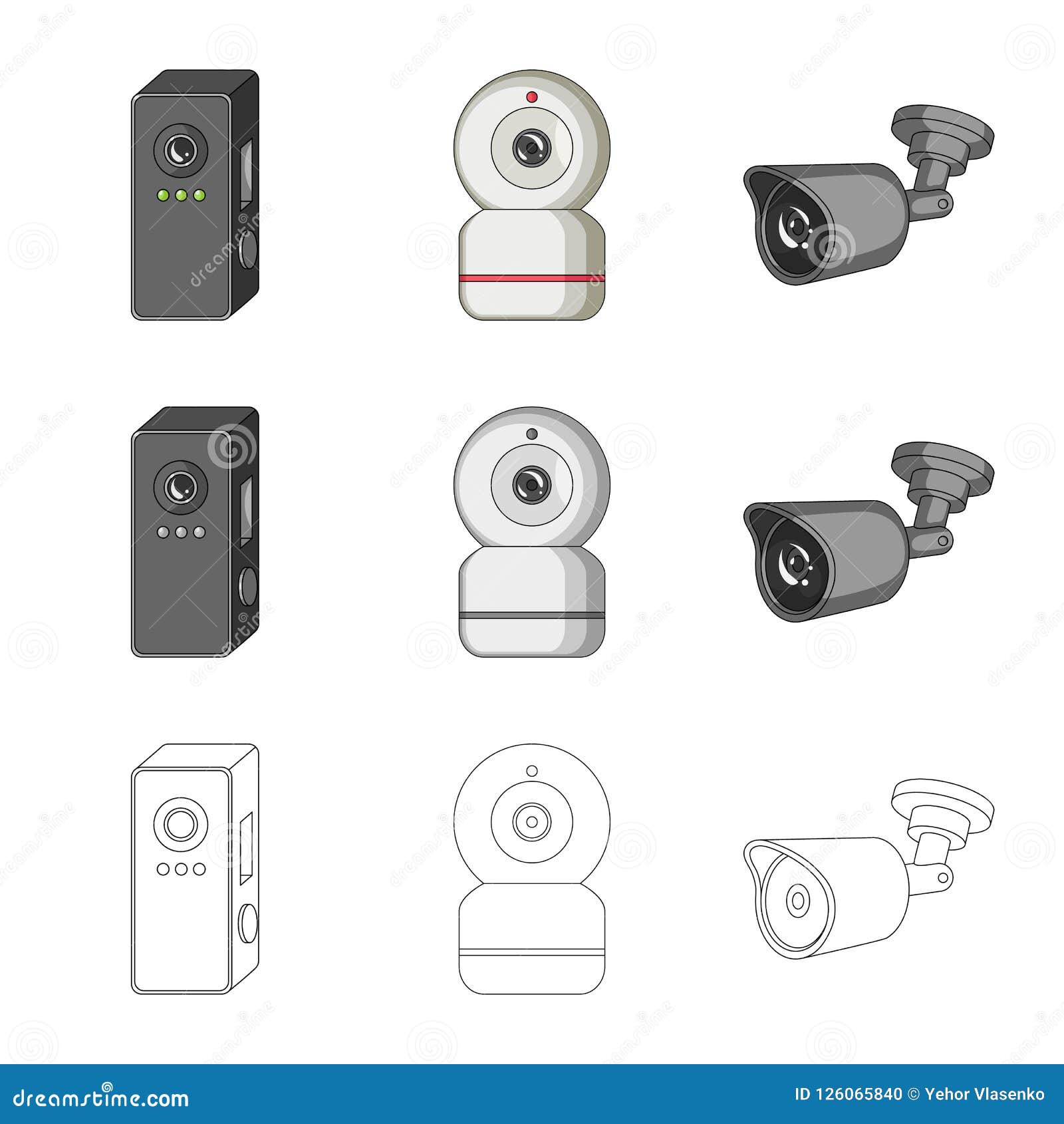 Vector Design of Cctv and Camera Sign. Collection of Cctv and System ...