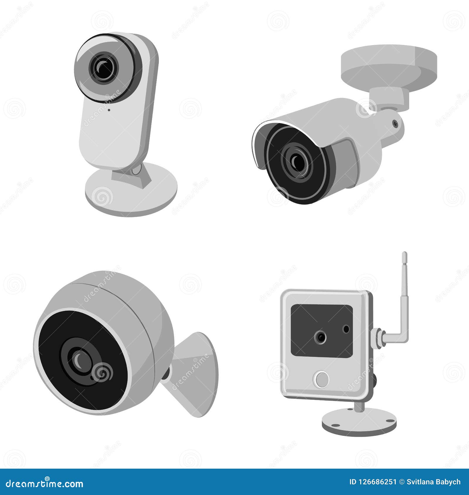 Vector Design of Cctv and Camera Sign. Collection of Cctv and System ...
