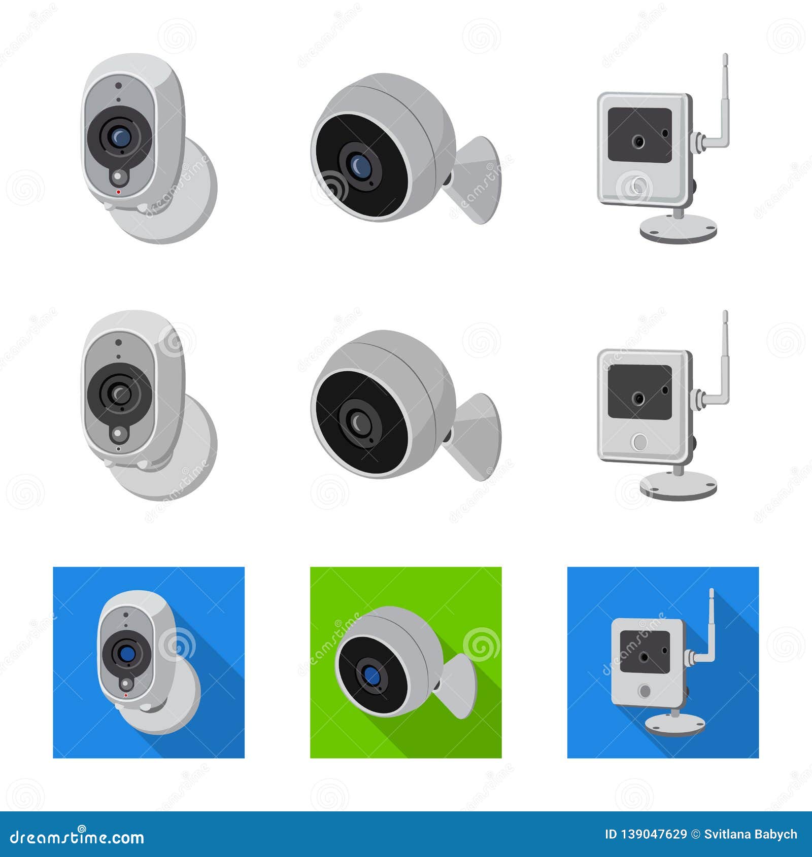 Vector Design of Cctv and Camera Sign. Collection of Cctv and System ...