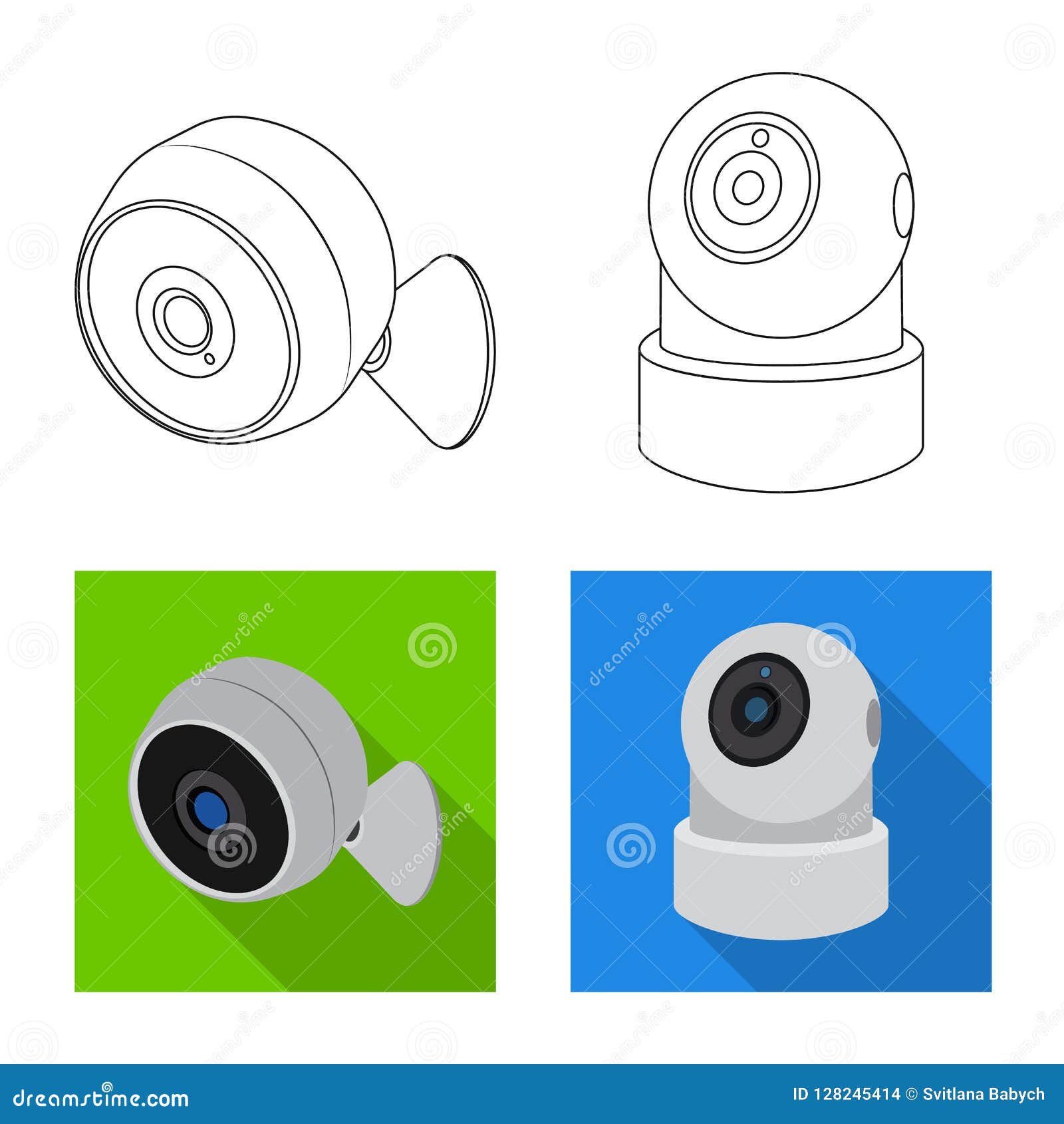 Isolated Object of Cctv and Camera Symbol. Set of Cctv and System Stock ...