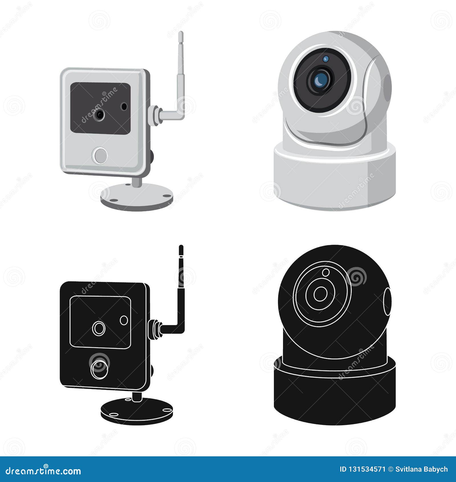 Isolated Object of Cctv and Camera Symbol. Set of Cctv and System Stock ...