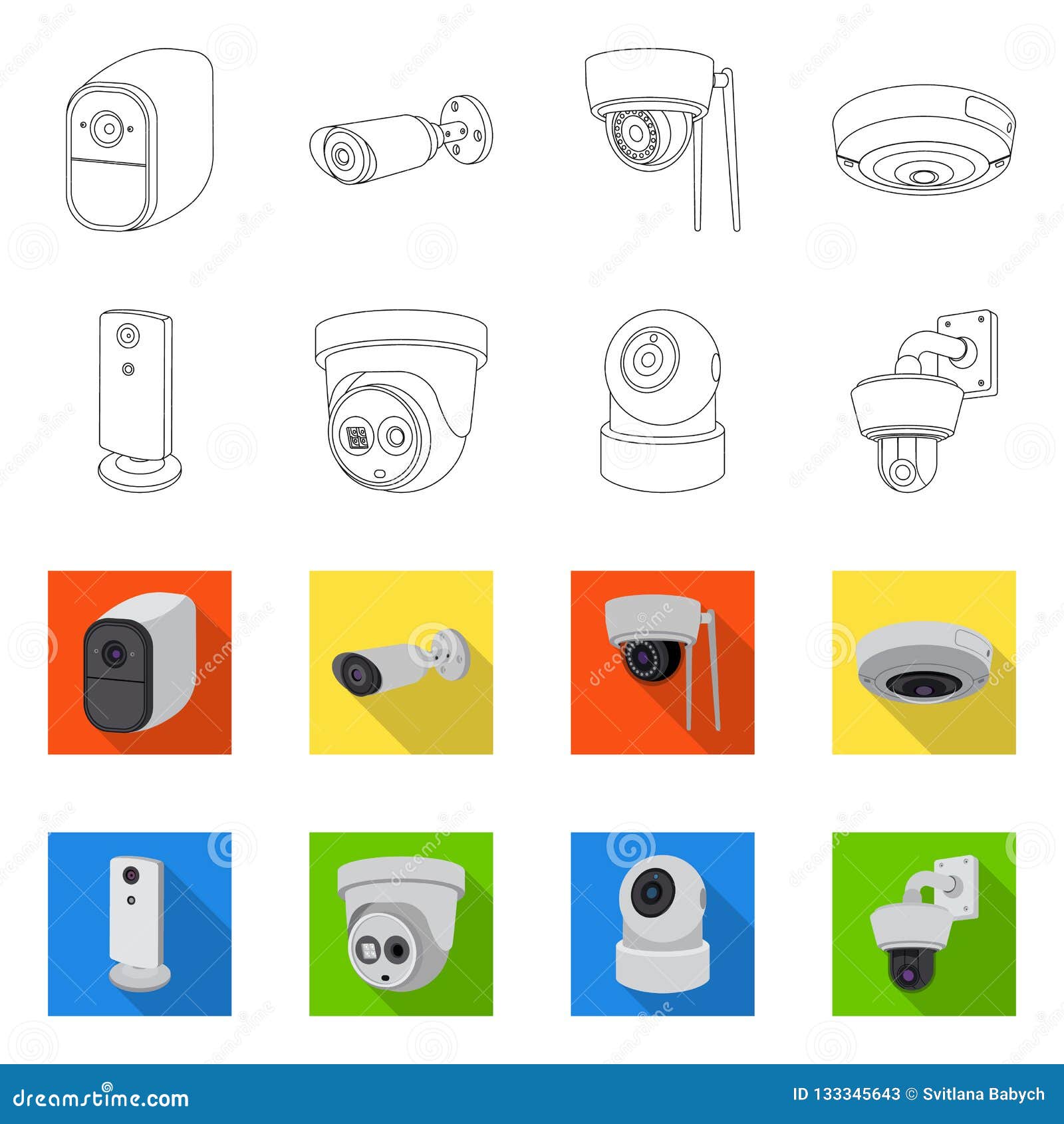 Vector Design of Cctv and Camera Sign. Collection of Cctv and System ...