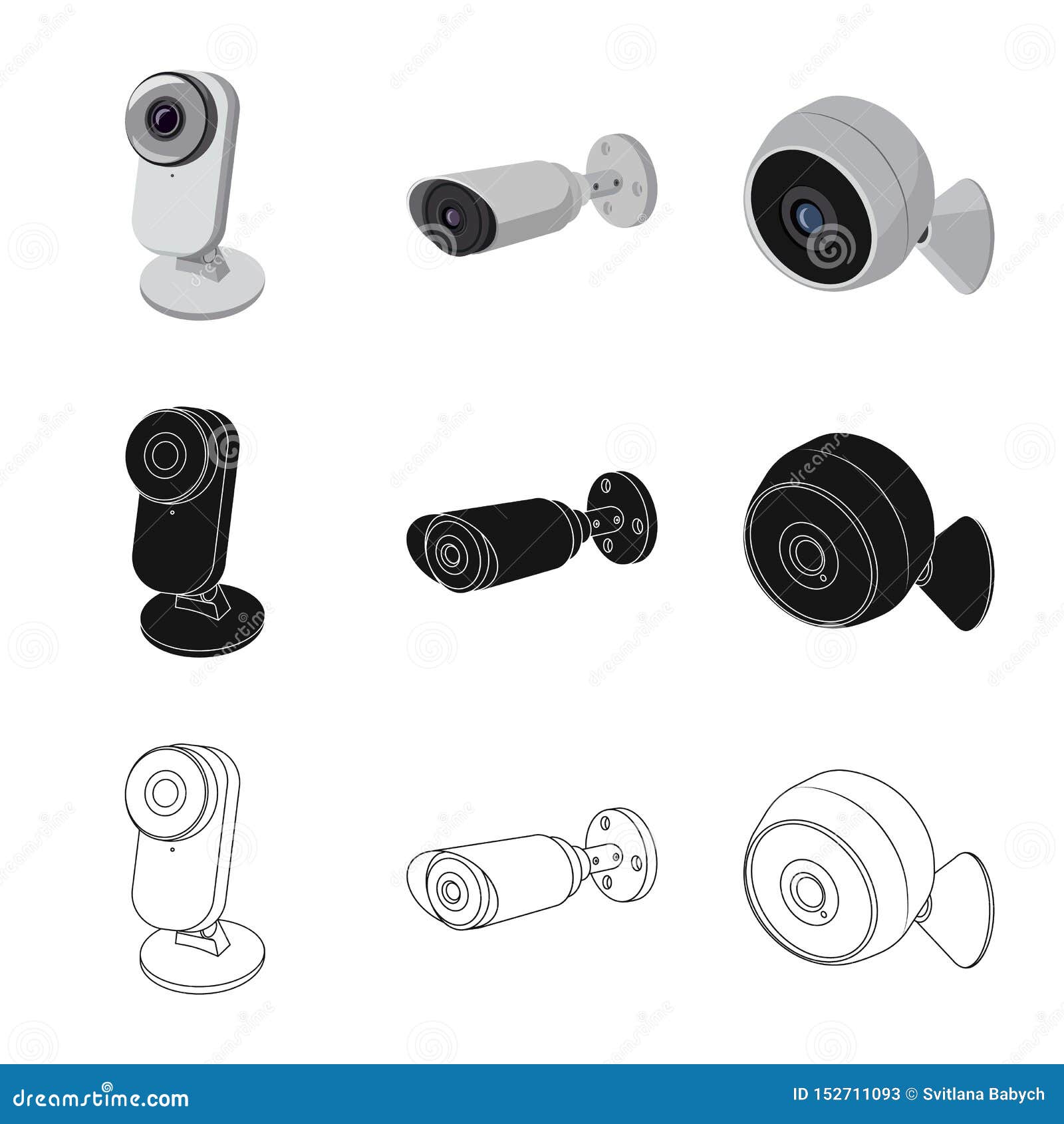Vector Design of Cctv and Camera Sign. Collection of Cctv and System ...