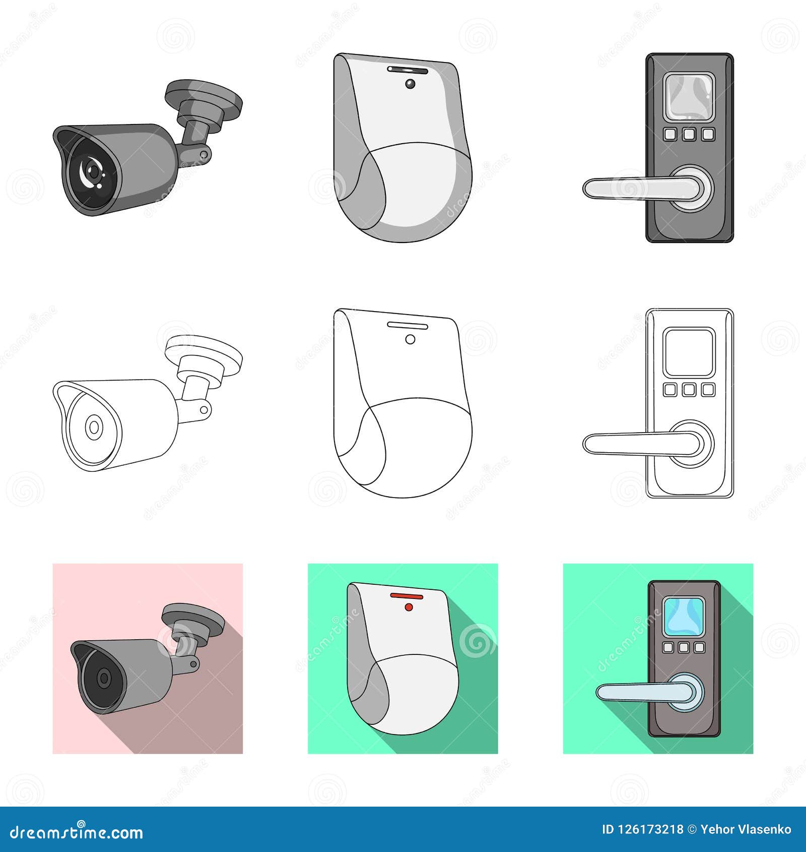 Isolated Object of Cctv and Camera Symbol. Collection of Cctv and ...