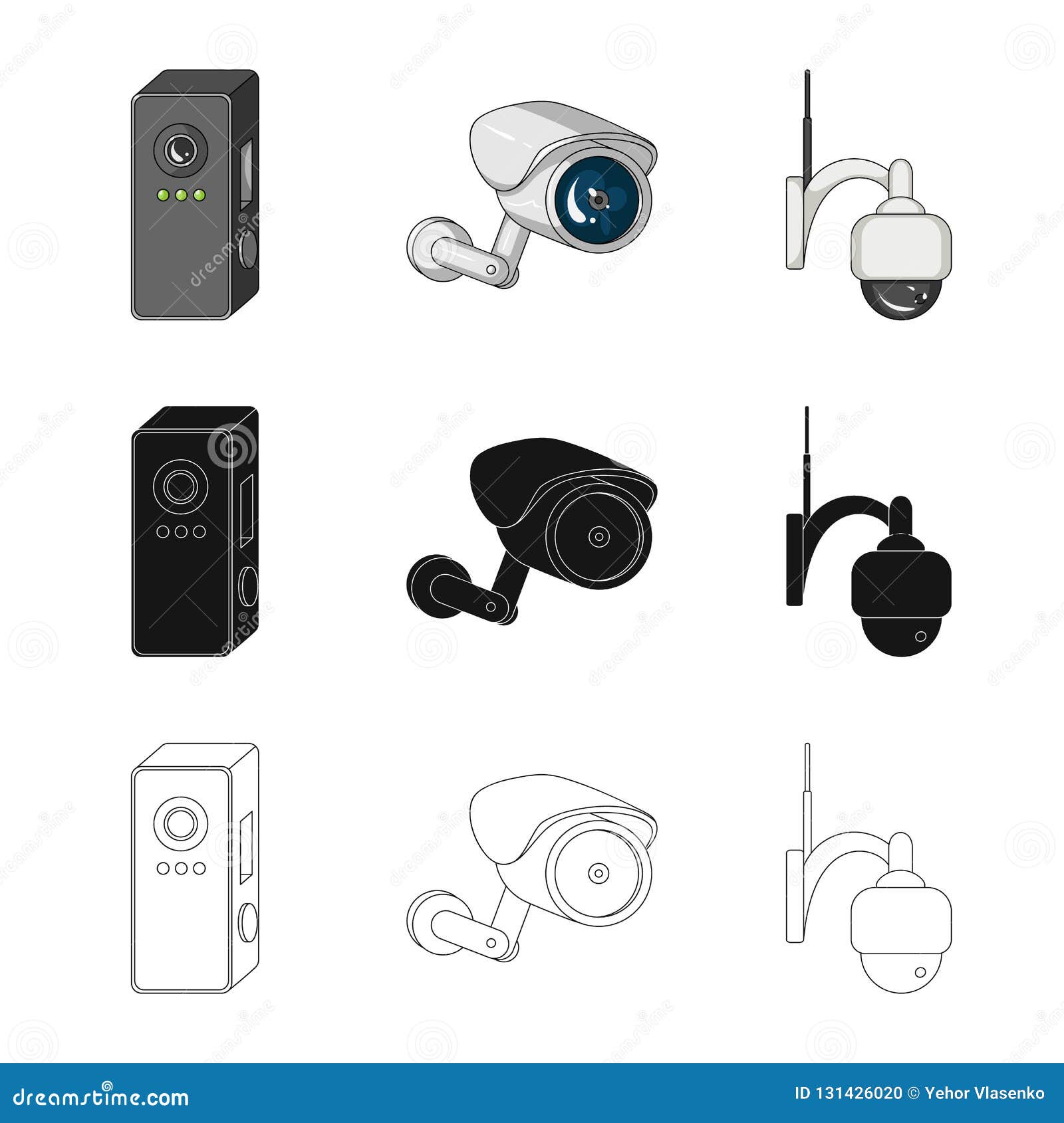 Vector Design of Cctv and Camera Sign. Set of Cctv and System Stock ...