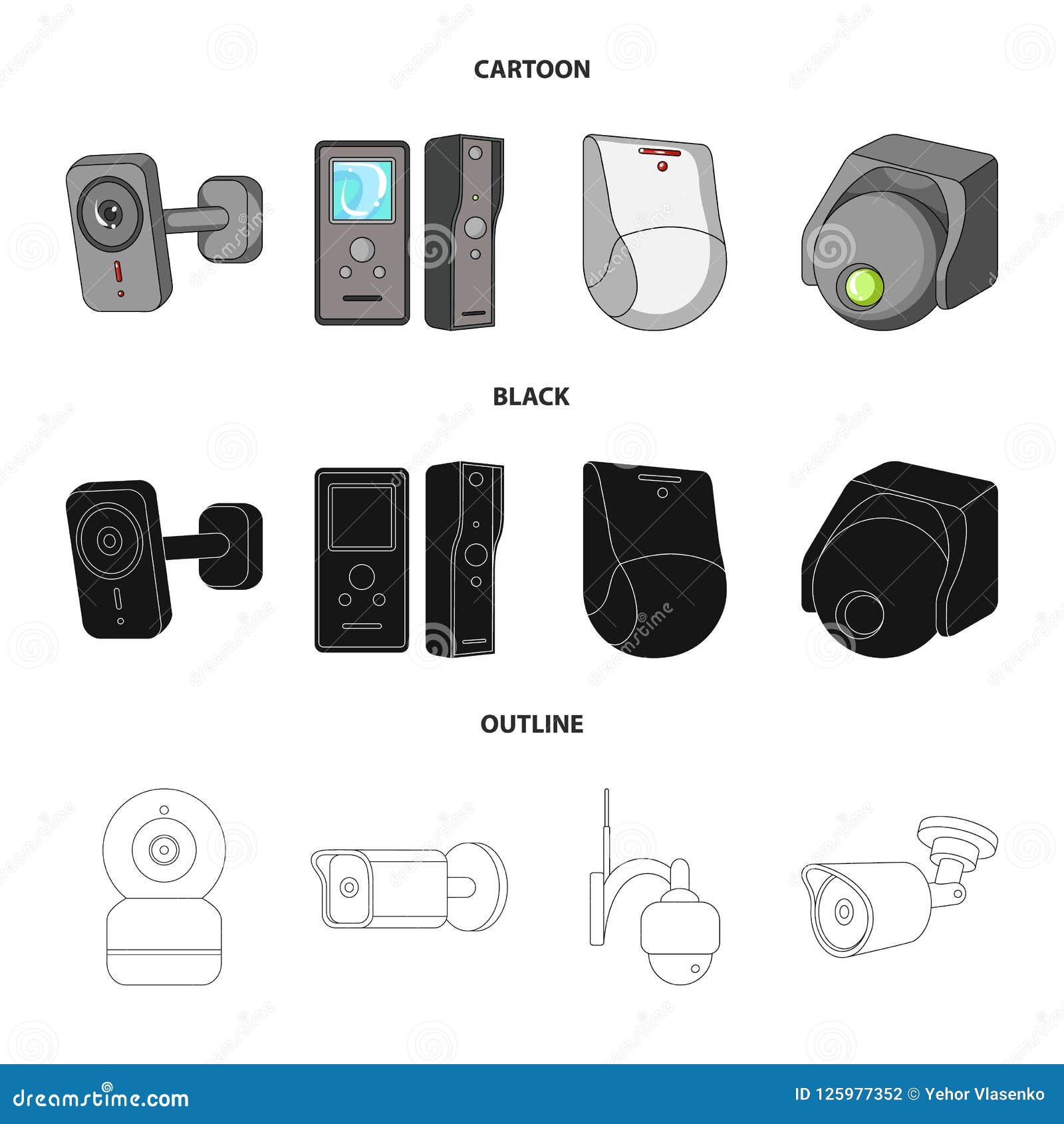 Vector Design of Cctv and Camera Sign. Set of Cctv and System Stock ...