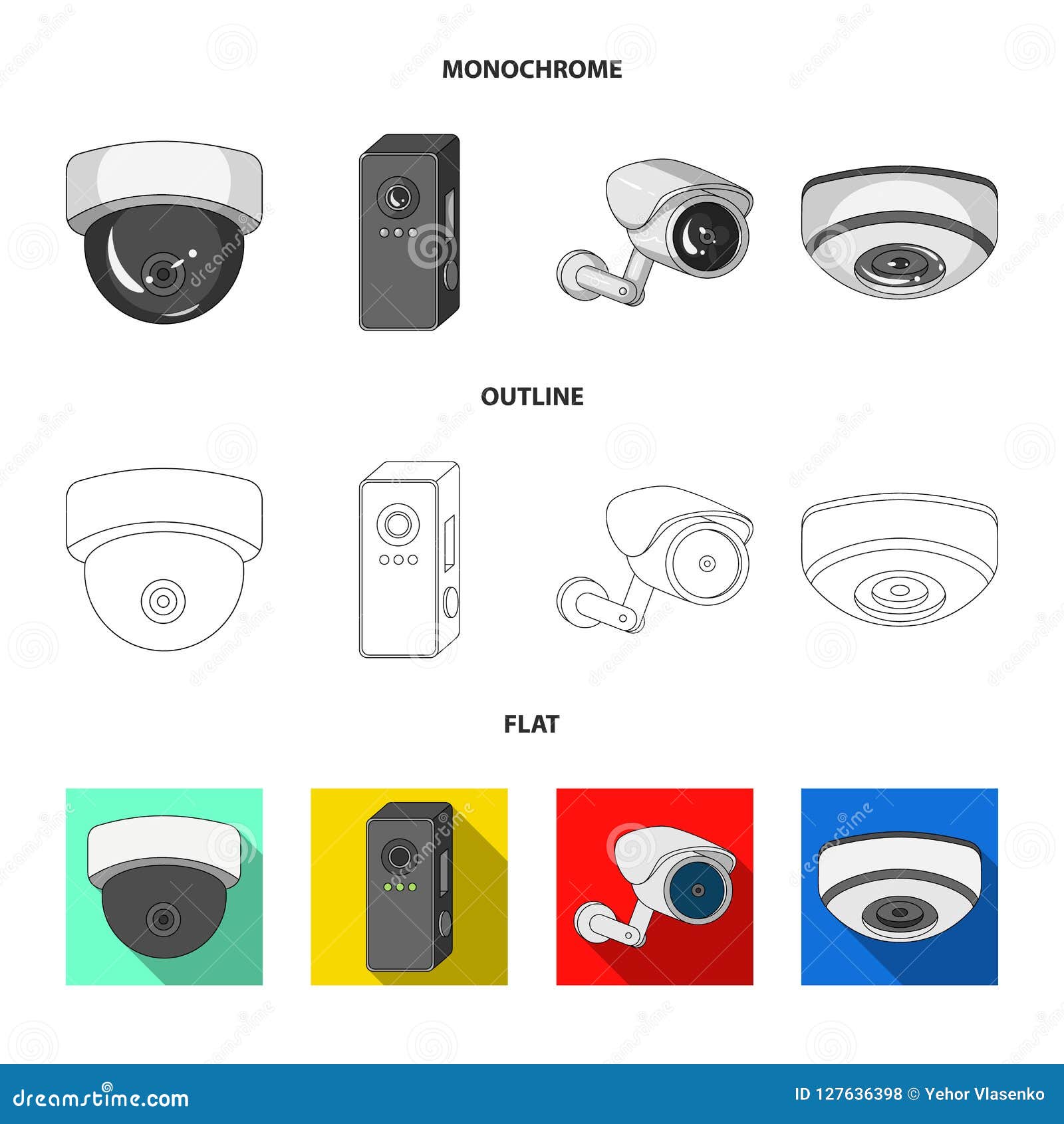 Vector Design of Cctv and Camera Symbol. Collection of Cctv and System ...