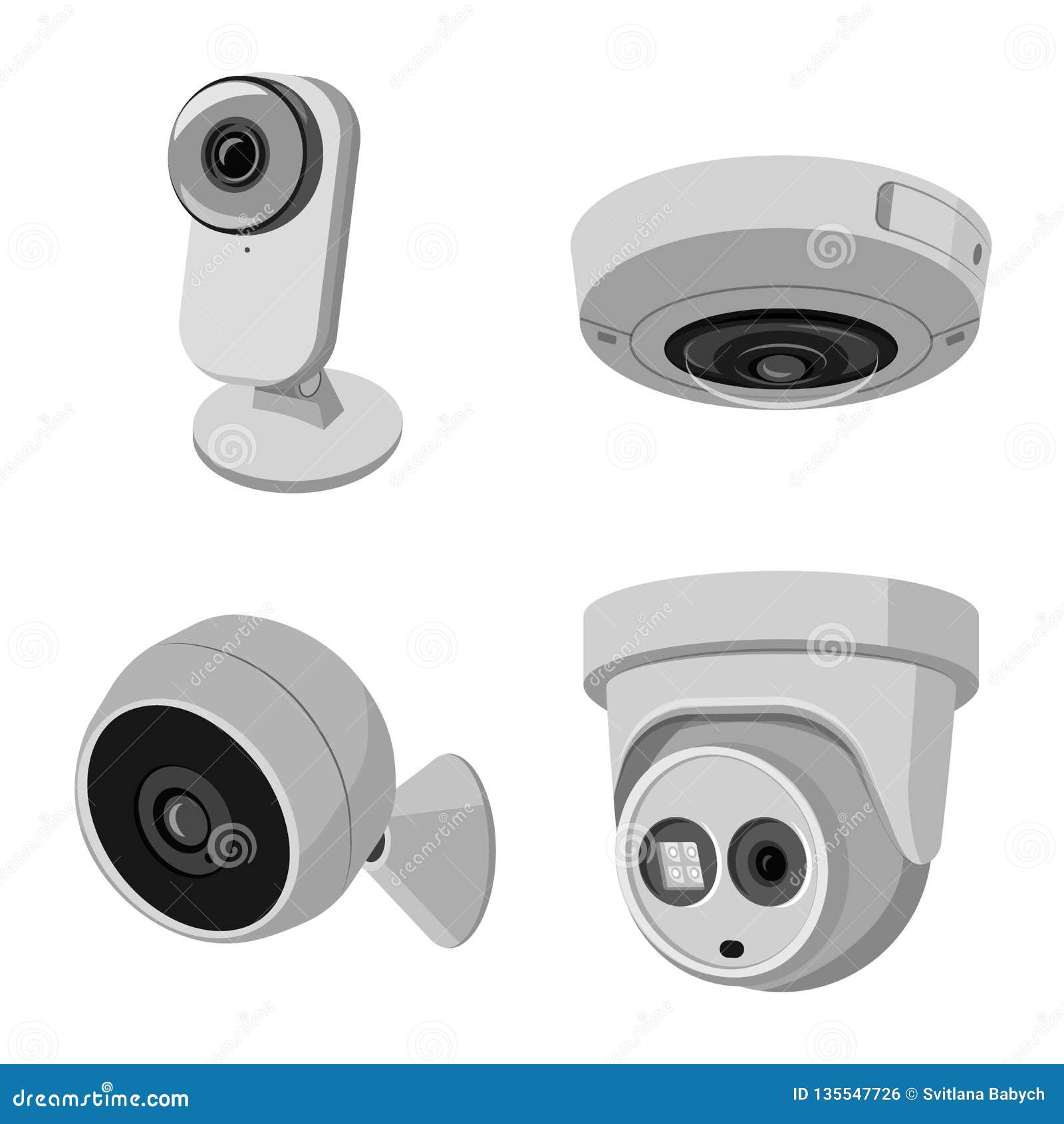 Isolated Object of Cctv and Camera Icon. Set of Cctv and System Stock ...