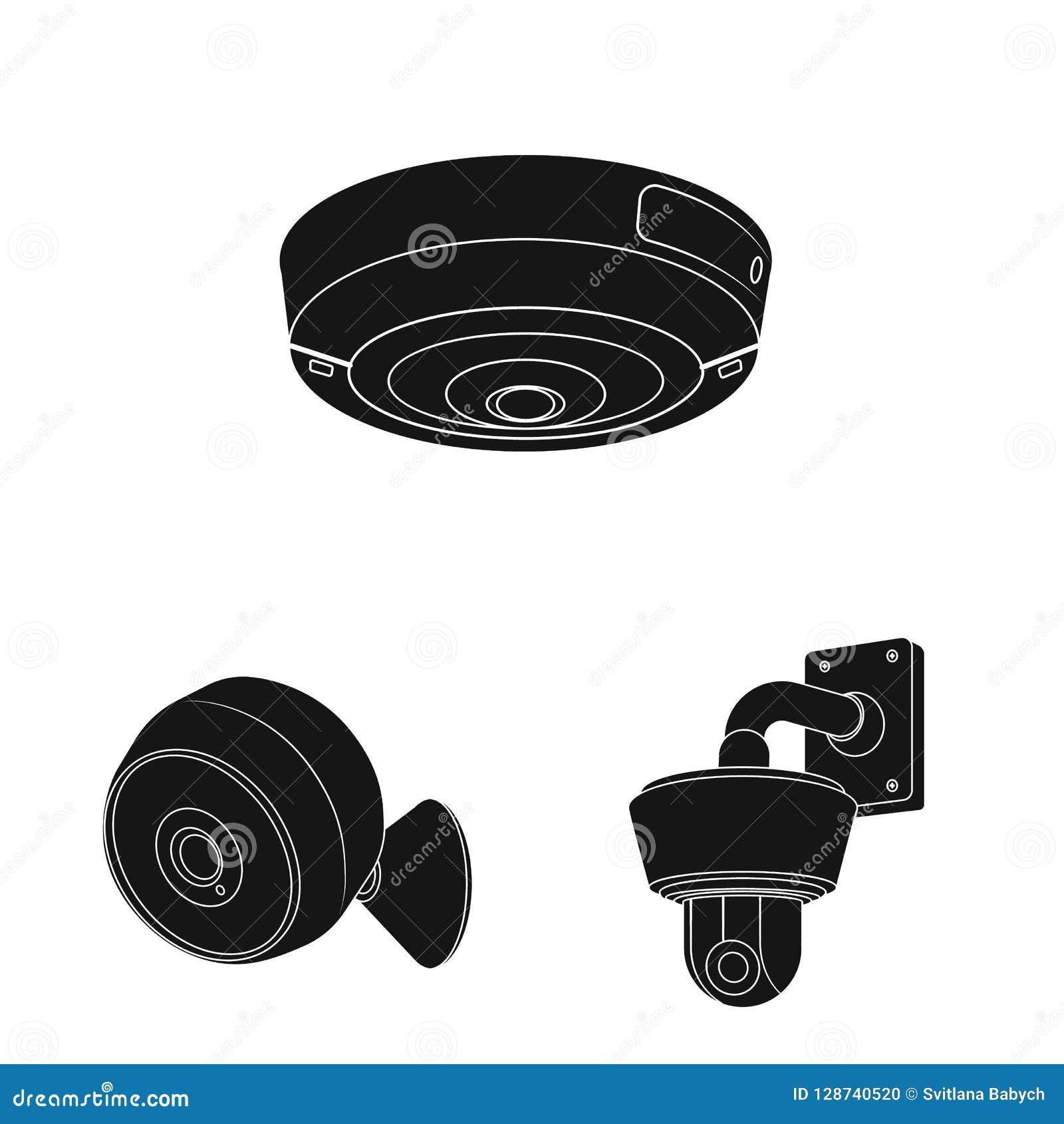 Isolated Object of Cctv and Camera Icon. Set of Cctv and System Stock ...