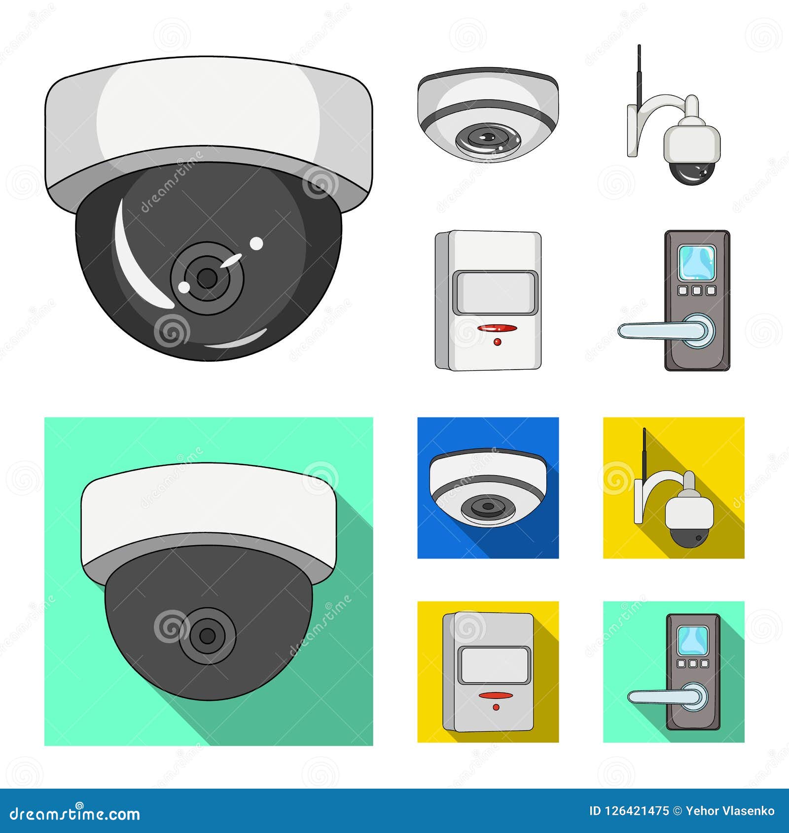 Vector Design of Cctv and Camera Symbol. Set of Cctv and System Stock ...