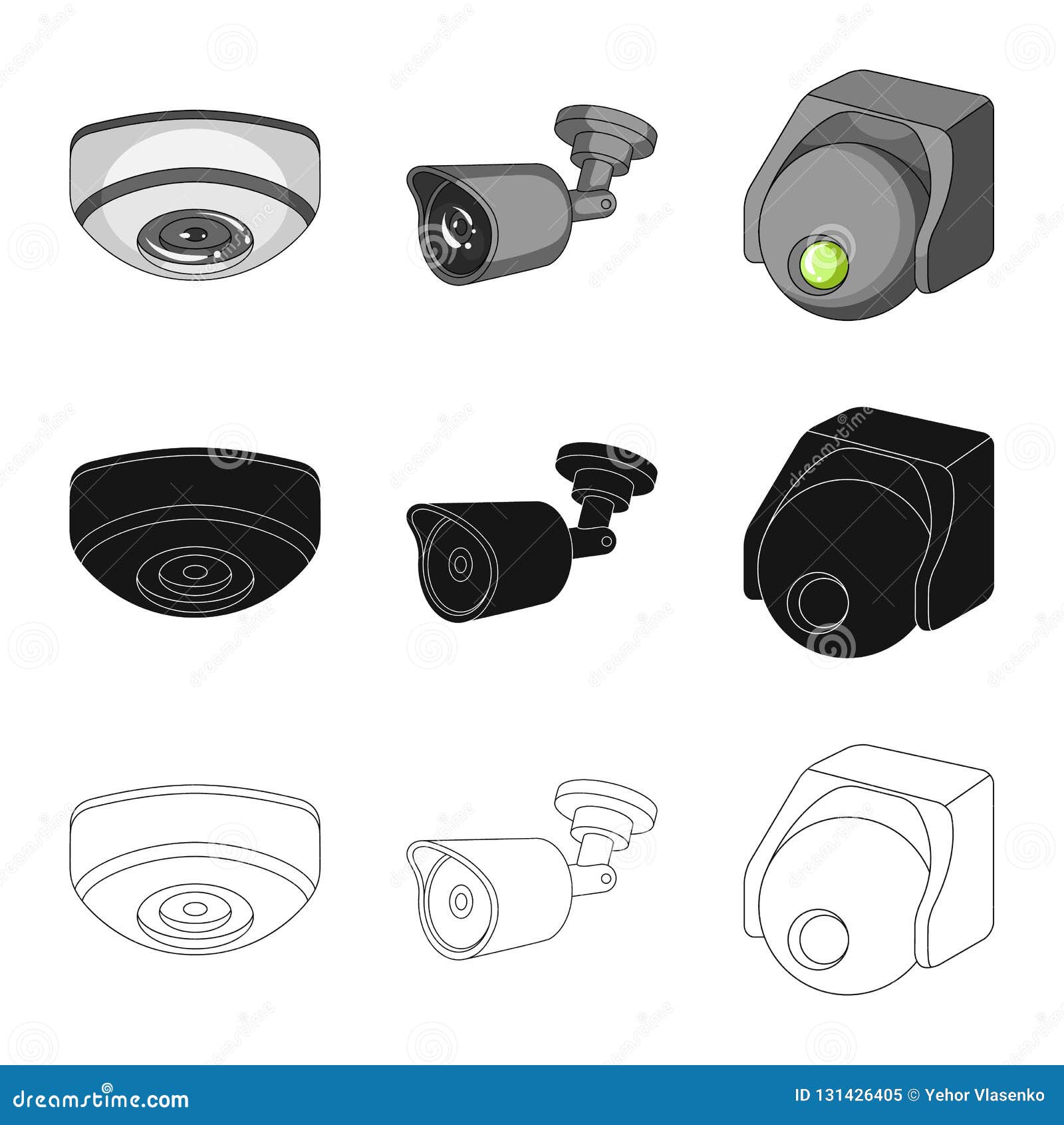 Vector Design of Cctv and Camera Symbol. Set of Cctv and System Stock ...