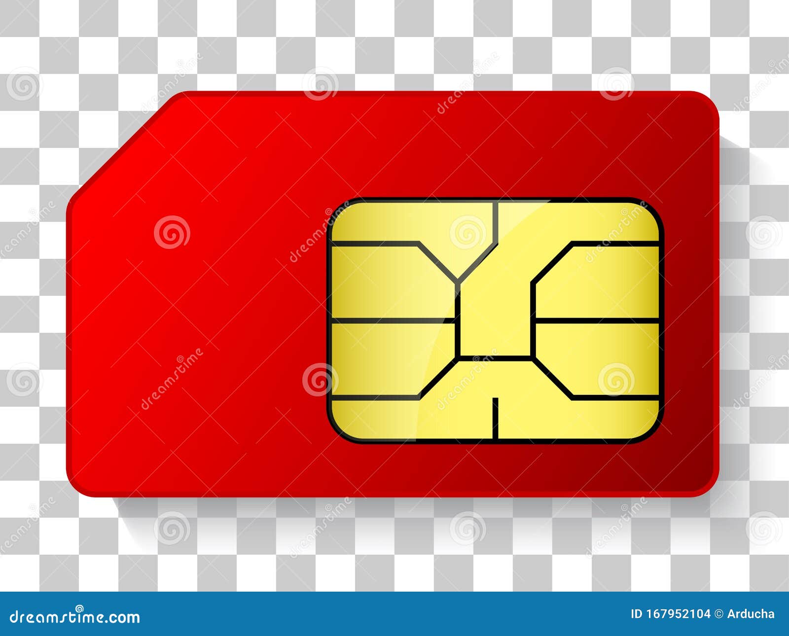 Red Sim Card Icon Realistic Stock Vector - Illustration of vector, chip ...
