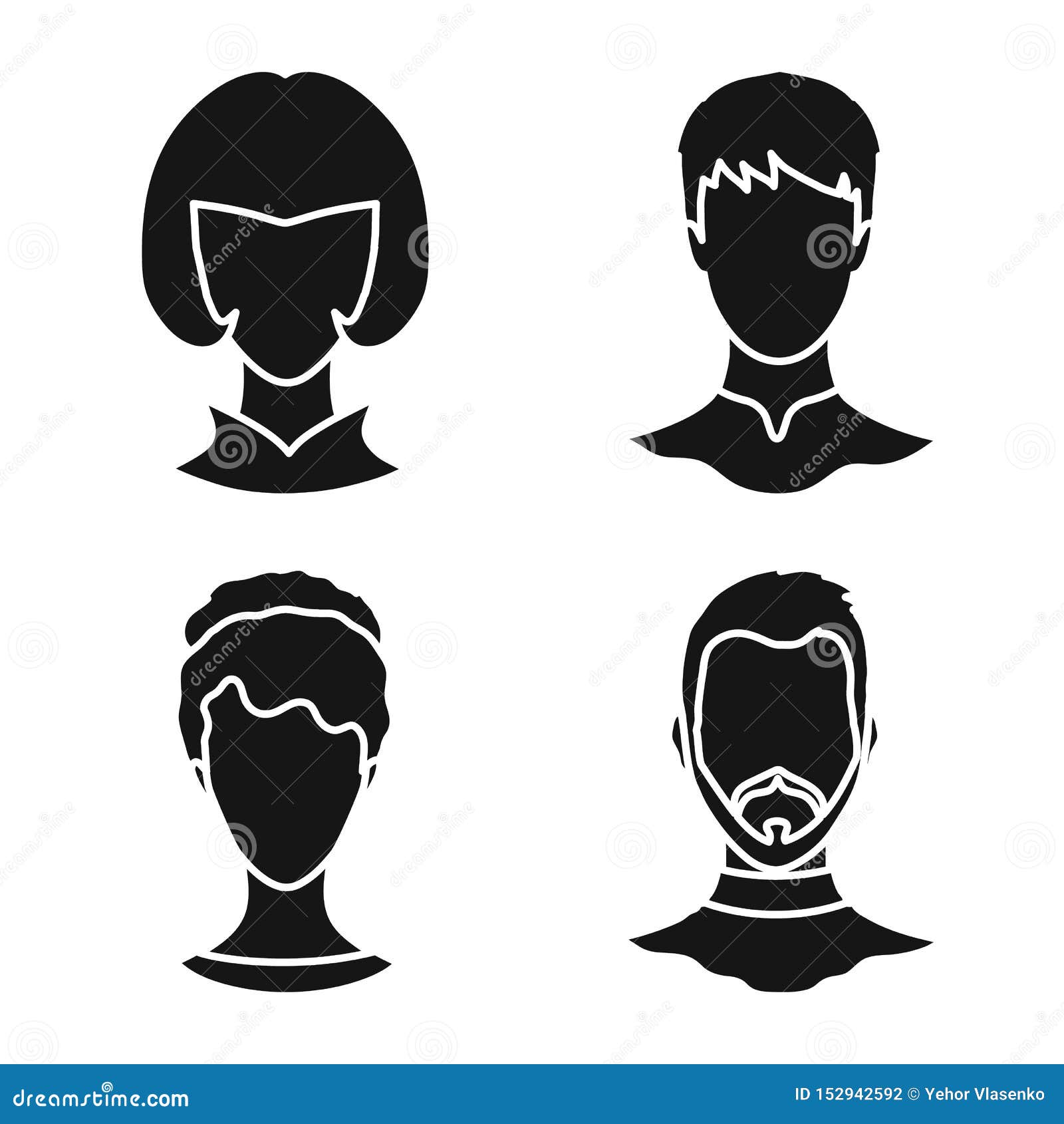 Vector Design of Character and Profile Icon. Collection of Character ...