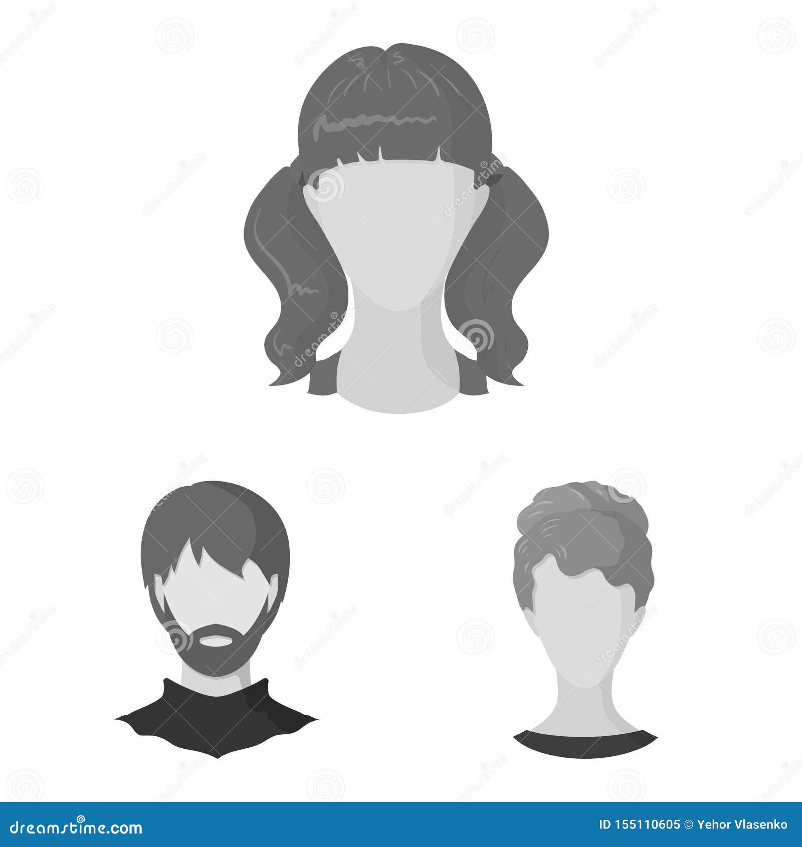 Vector Design of Character and Profile Logo. Collection of Character ...
