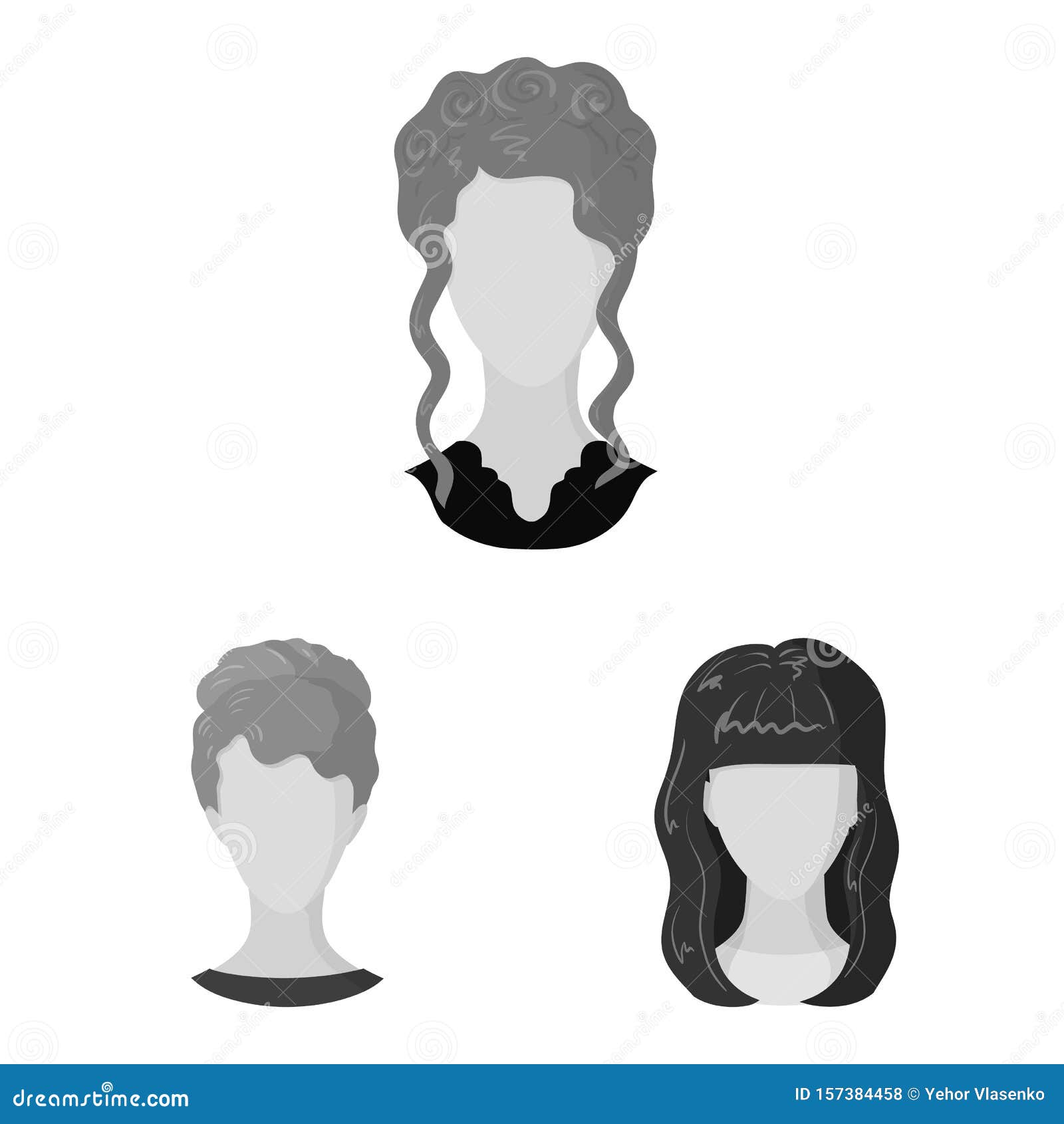 Vector Design of Character and Profile Sign. Set of Character and Dummy ...