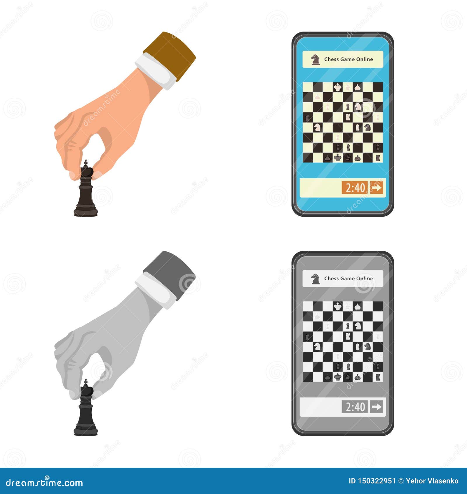 Vector Design of Checkmate and Thin Icon. Collection of Checkmate and ...