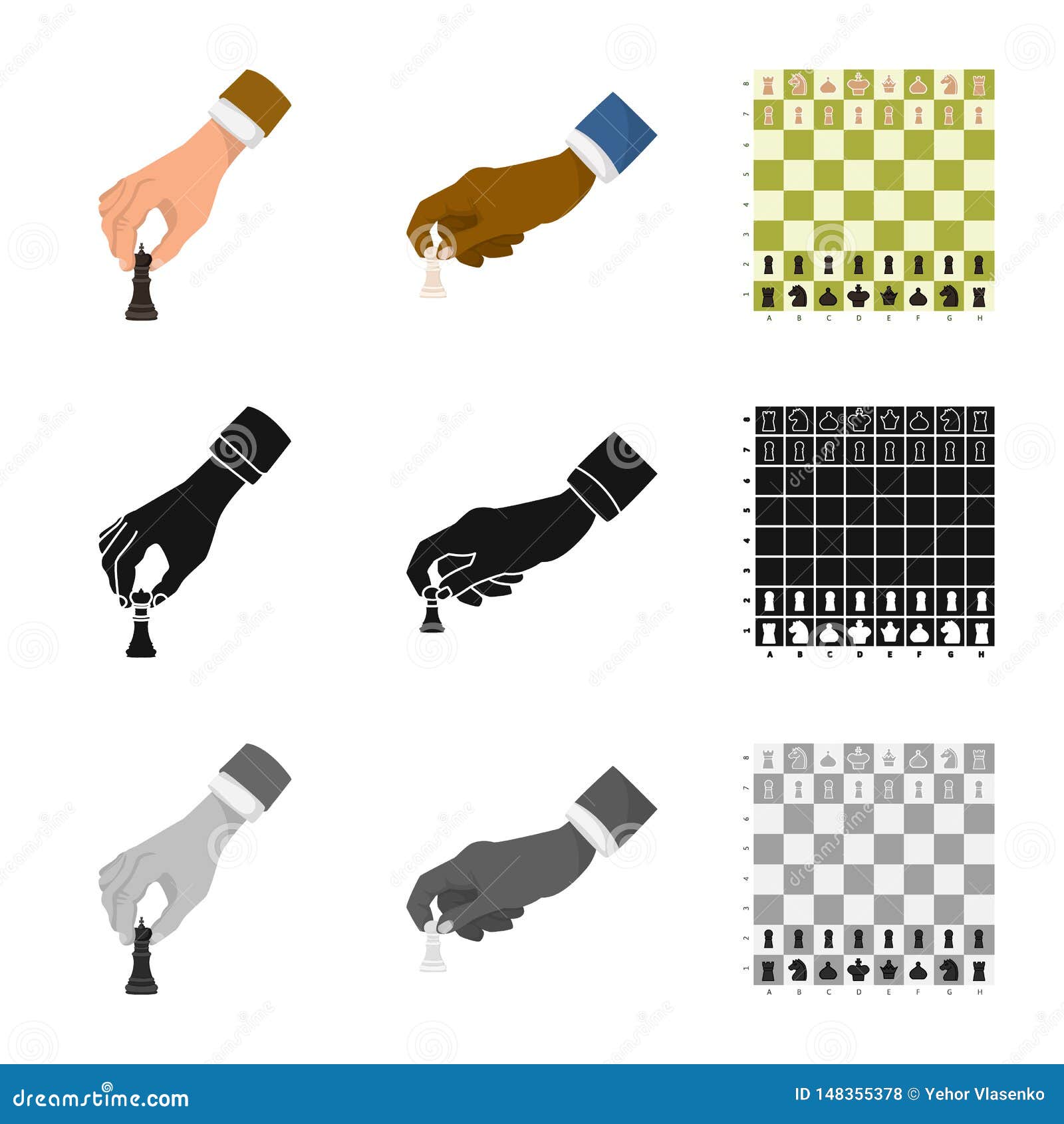 Vector Design of Checkmate and Thin Icon. Collection of Checkmate and ...