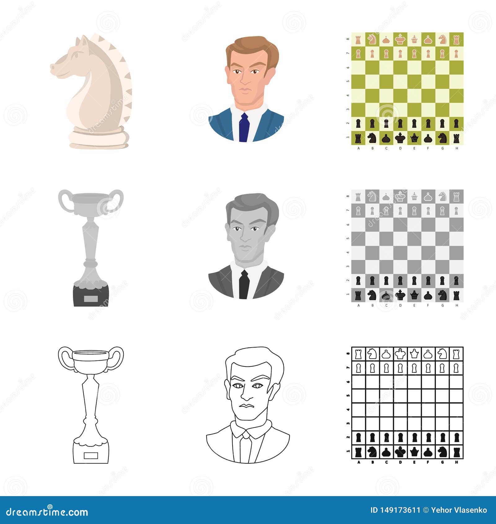 Vector Design of Checkmate and Thin Icon. Collection of Checkmate and ...