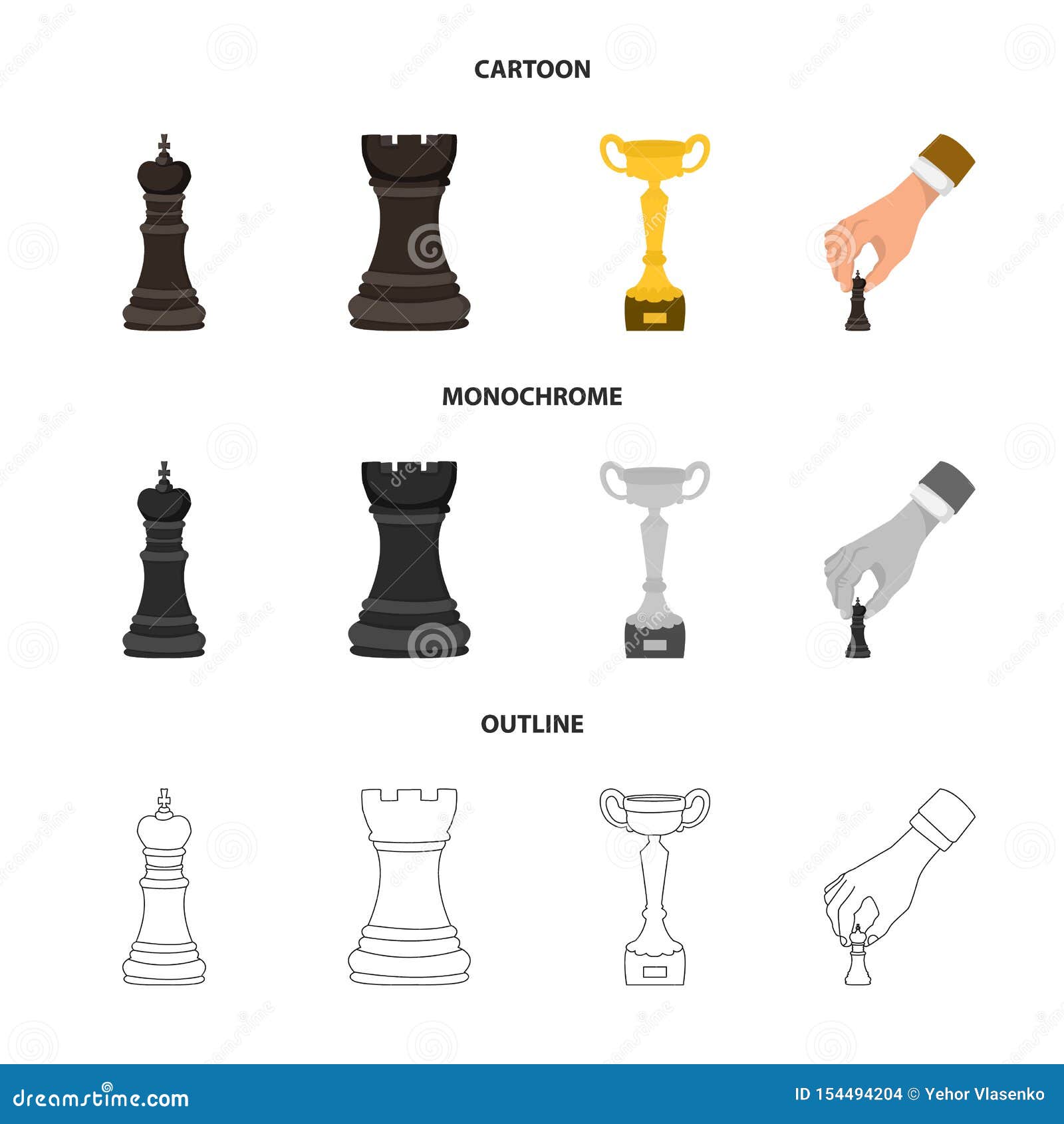 Vector Design of Checkmate and Thin Icon. Collection of Checkmate and ...