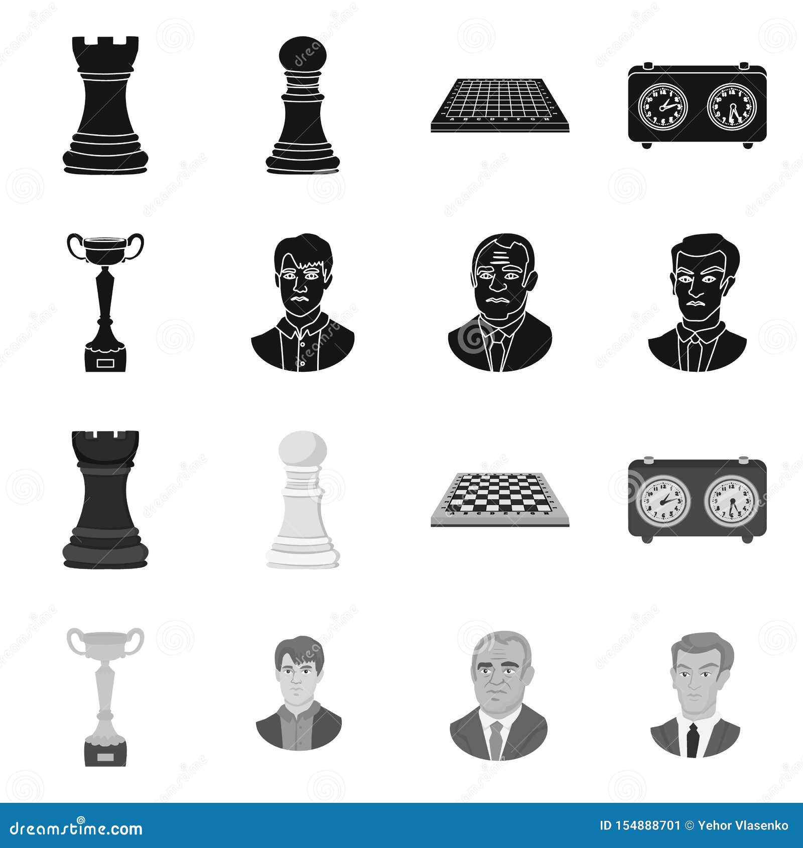 Vector Design of Checkmate and Thin Icon. Collection of Checkmate and ...