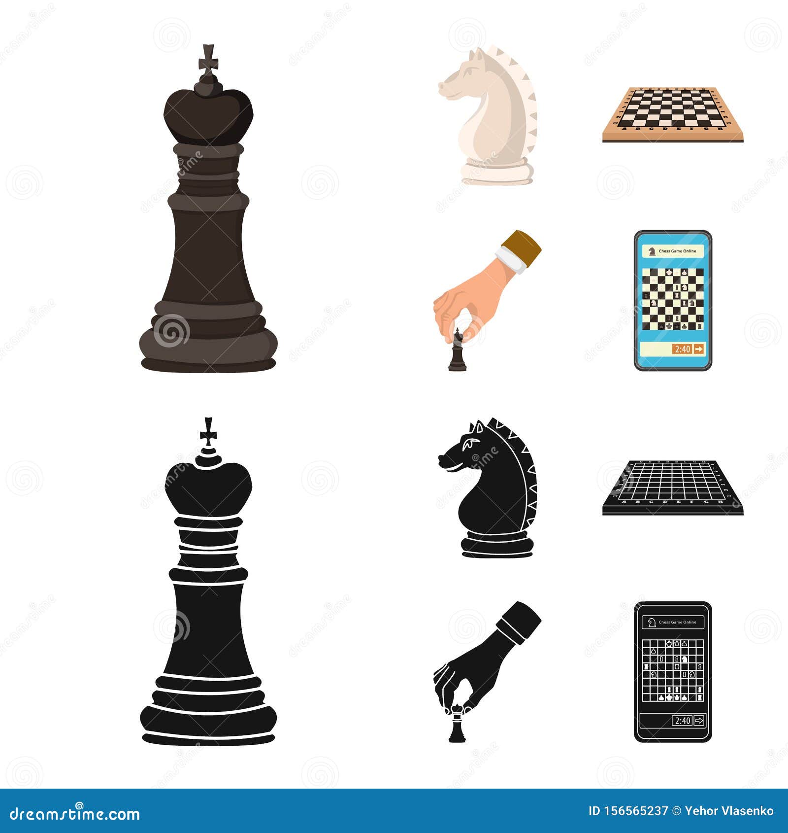 Vector Design of Checkmate and Thin Icon. Collection of Checkmate and ...