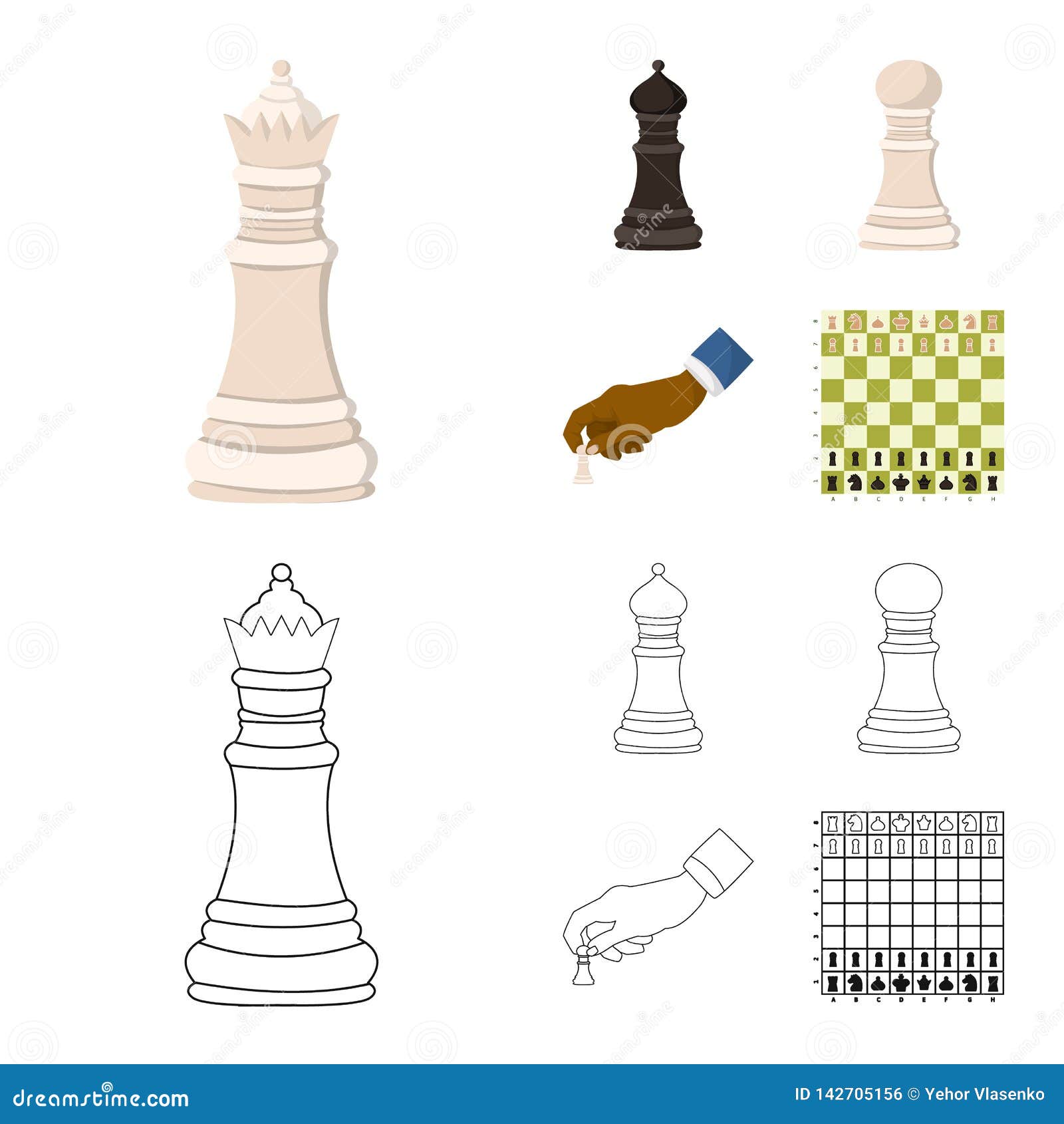 Vector Design of Checkmate and Thin Icon. Collection of Checkmate and ...