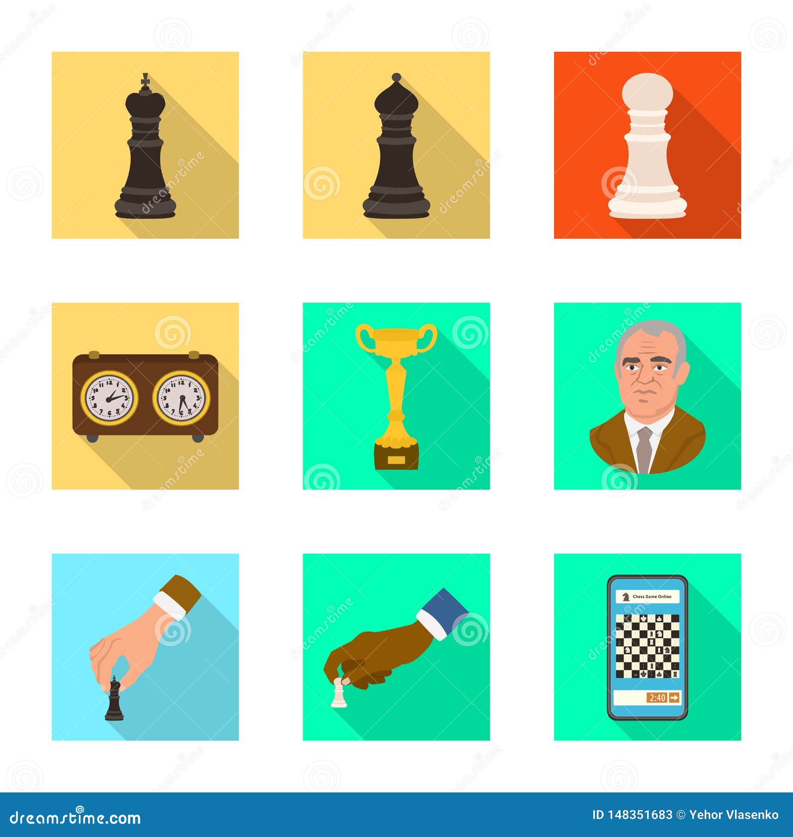 Vector Design of Checkmate and Thin Icon. Collection of Checkmate and ...