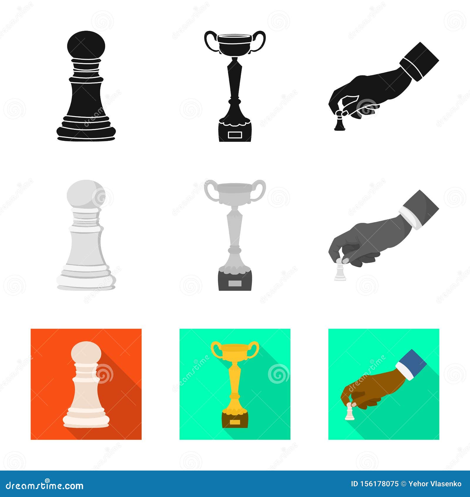 Isolated Object of Checkmate and Thin Logo. Set of Checkmate and Target ...