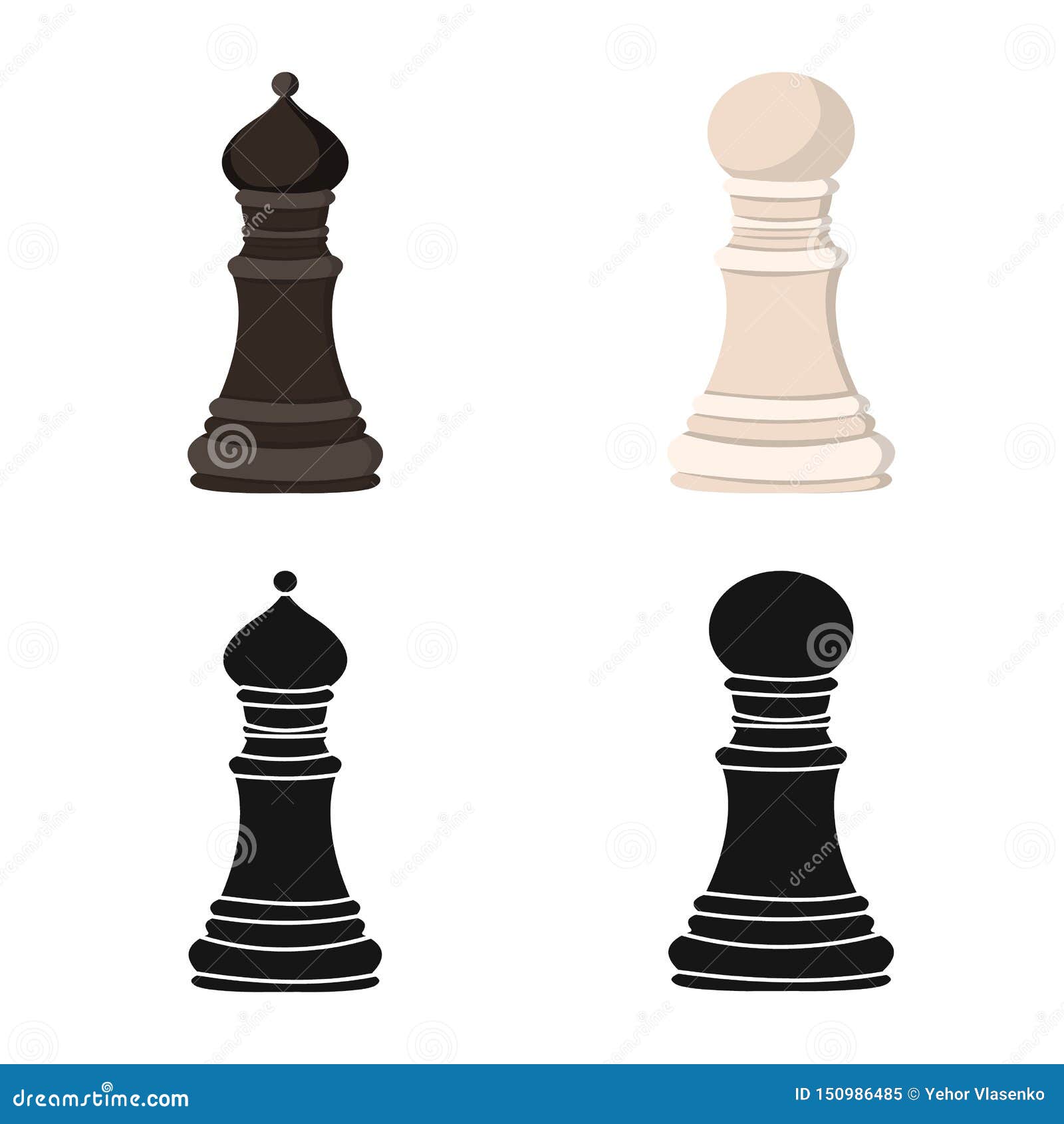 Vector Design of Checkmate and Thin Icon. Set of Checkmate and Target ...