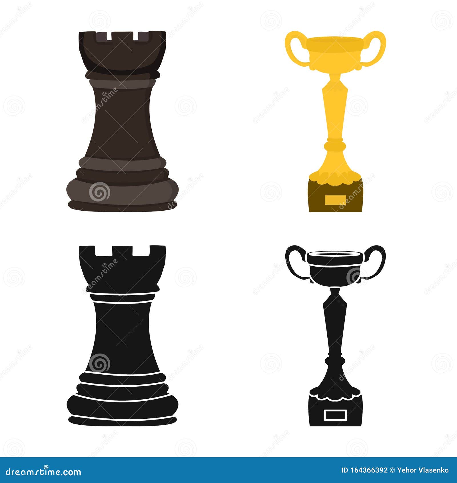 Vector Design of Checkmate and Thin Icon. Set of Checkmate and Target ...
