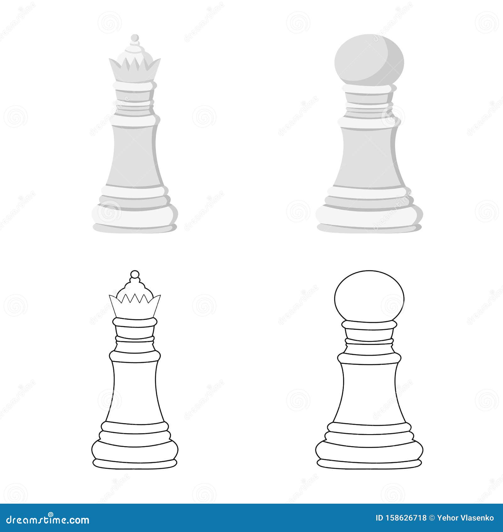 Isolated Object of Checkmate and Thin Sign. Set of Checkmate and Target ...