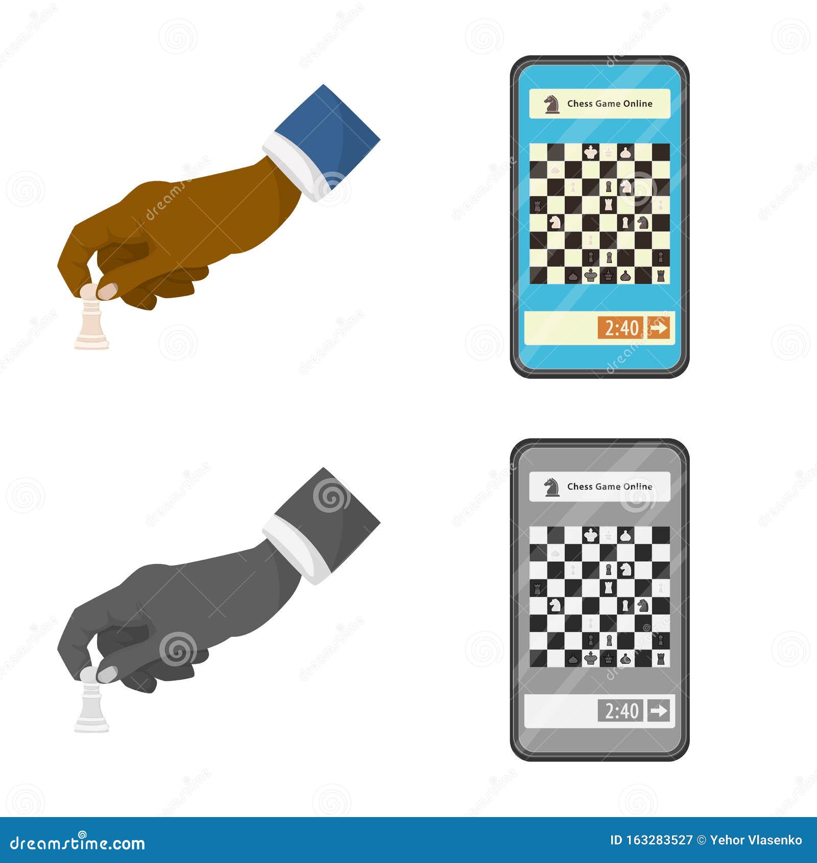 Vector Design of Checkmate and Thin Logo. Set of Checkmate and Target ...