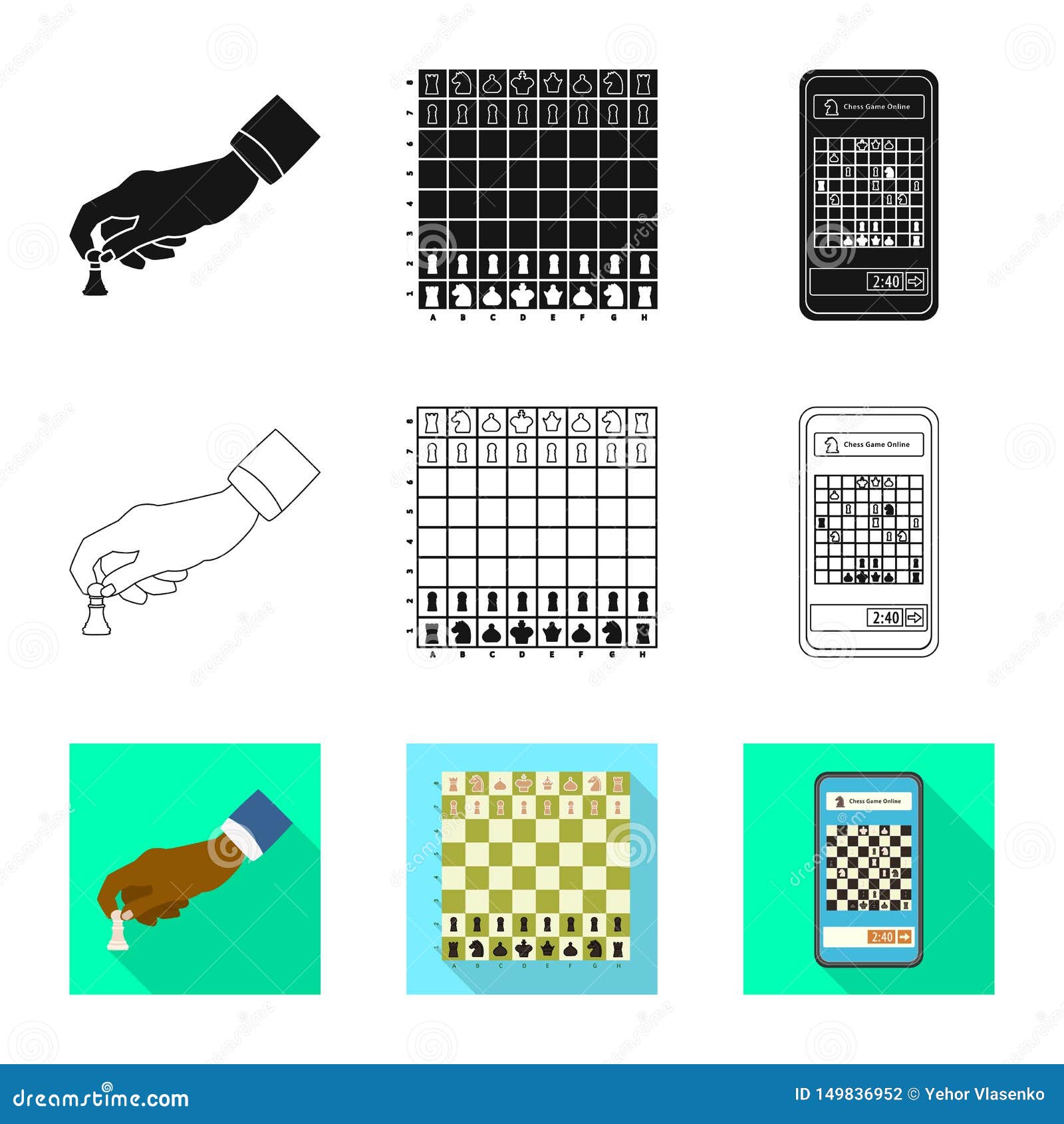 Vector Design of Checkmate and Thin Sign. Collection of Checkmate and ...