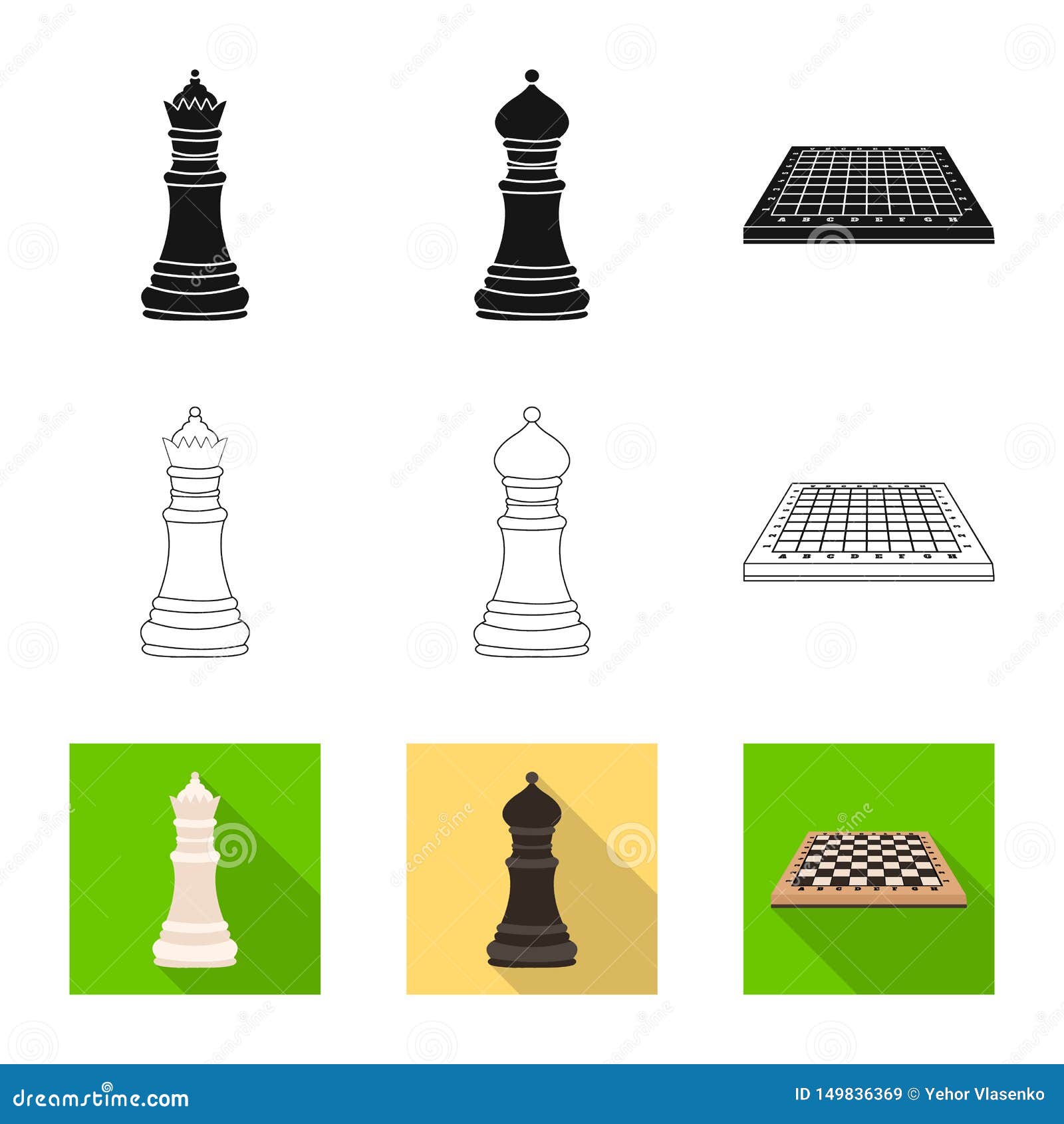 Vector Design of Checkmate and Thin Sign. Set of Checkmate and Target ...