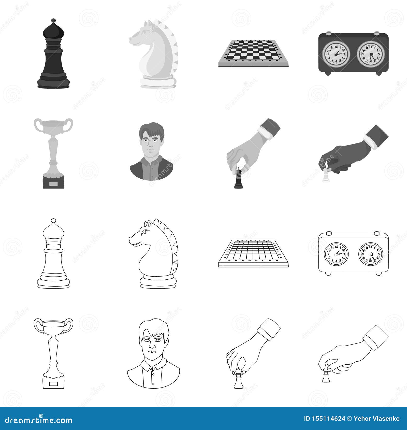 Vector Design of Checkmate and Thin Sign. Set of Checkmate and Target ...