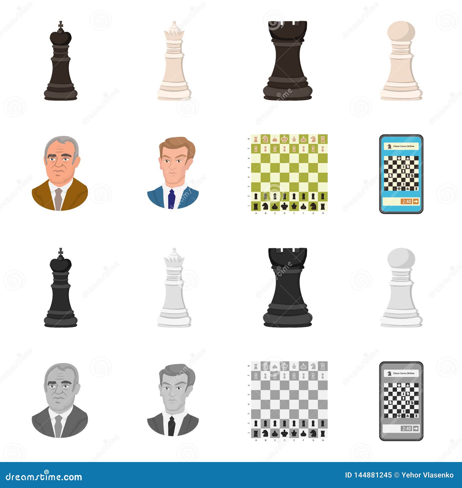 Vector Design of Checkmate and Thin Sign. Set of Checkmate and Target ...