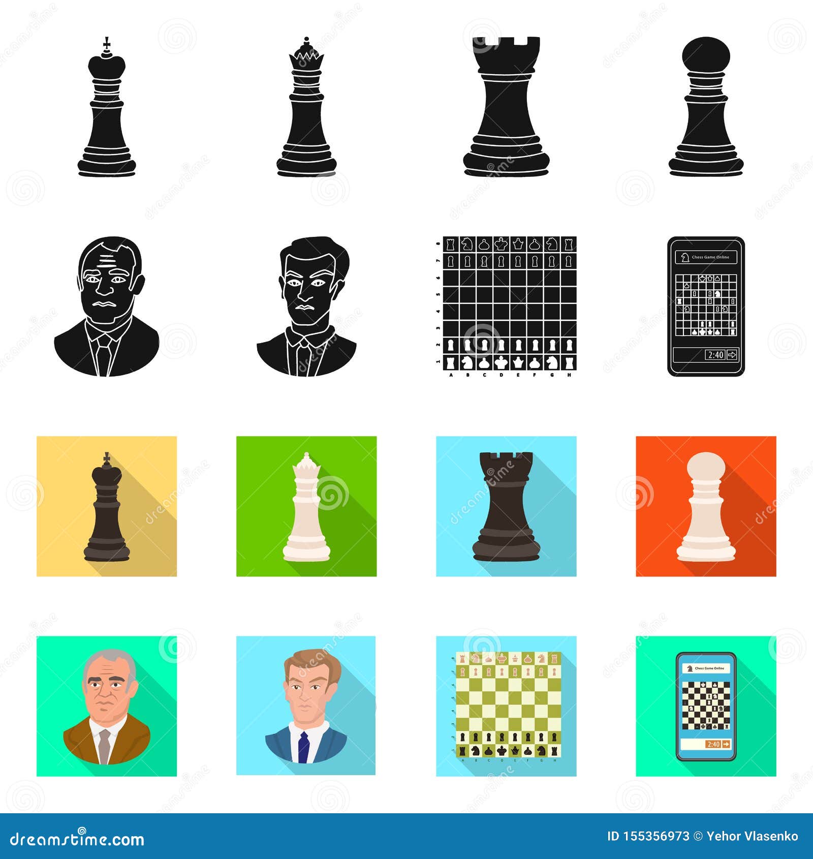 Vector Design of Checkmate and Thin Sign. Set of Checkmate and Target ...