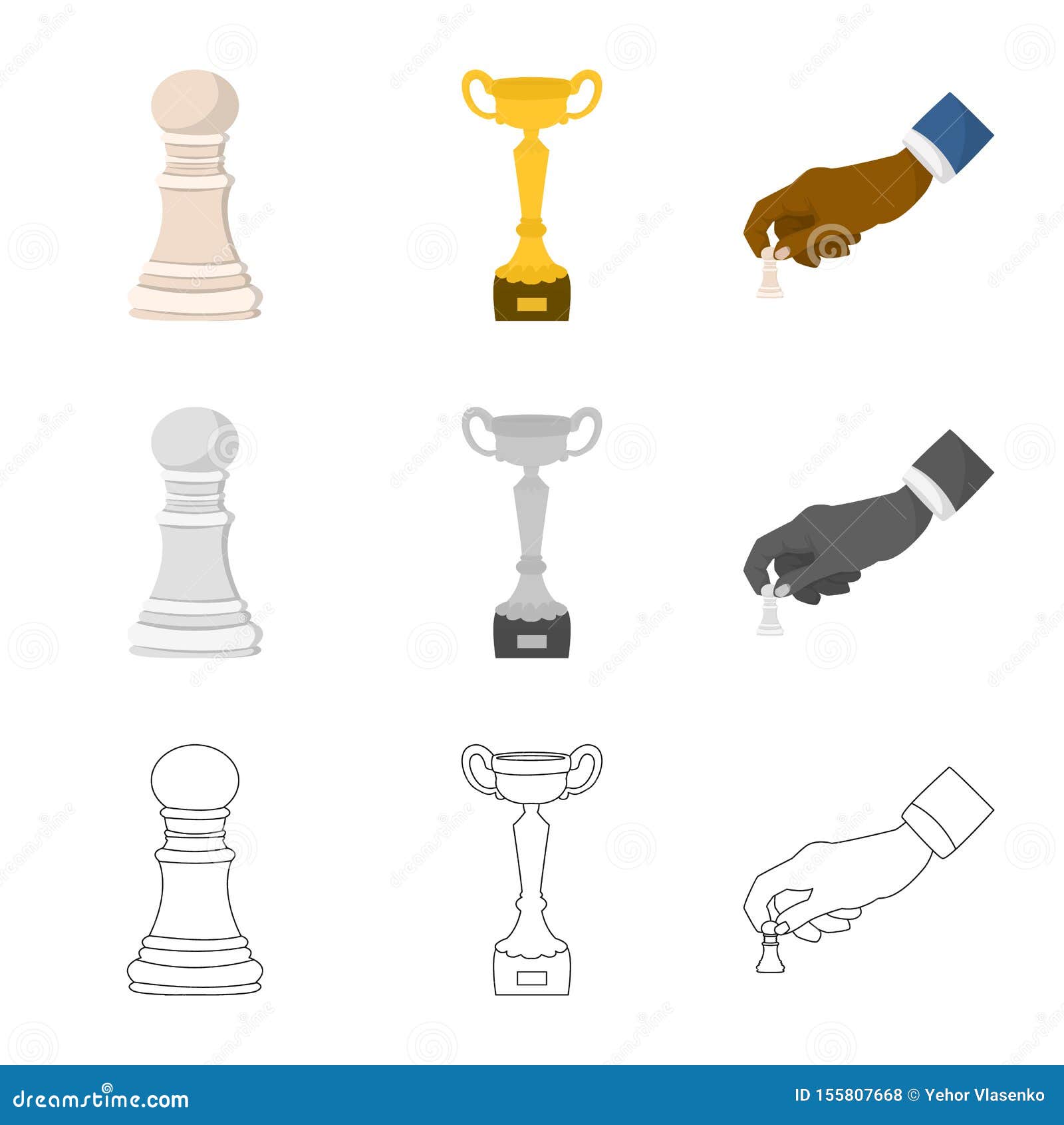 Vector Design of Checkmate and Thin Sign. Set of Checkmate and Target ...