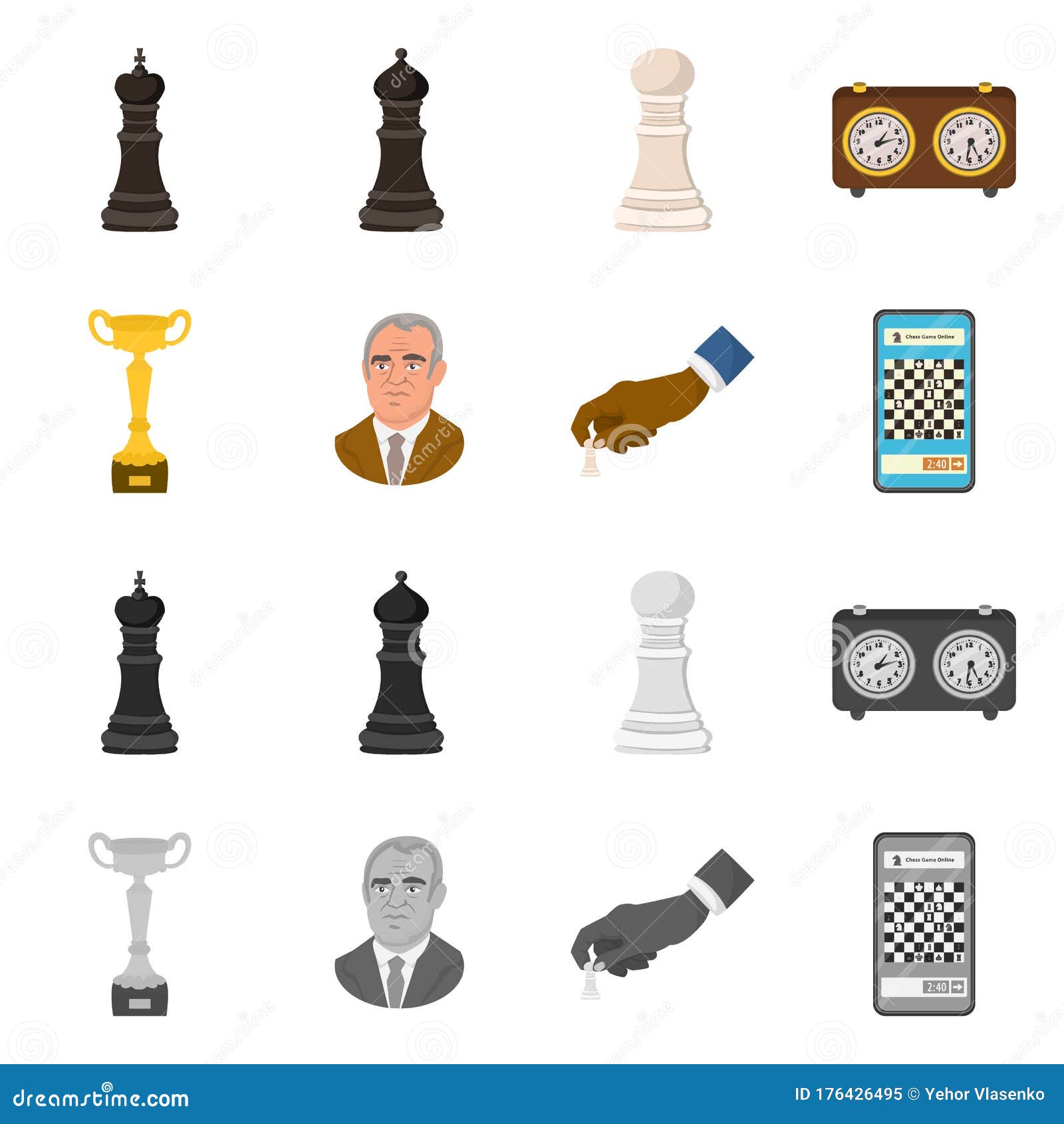 Vector Design of Checkmate and Thin Sign. Set of Checkmate and Target ...