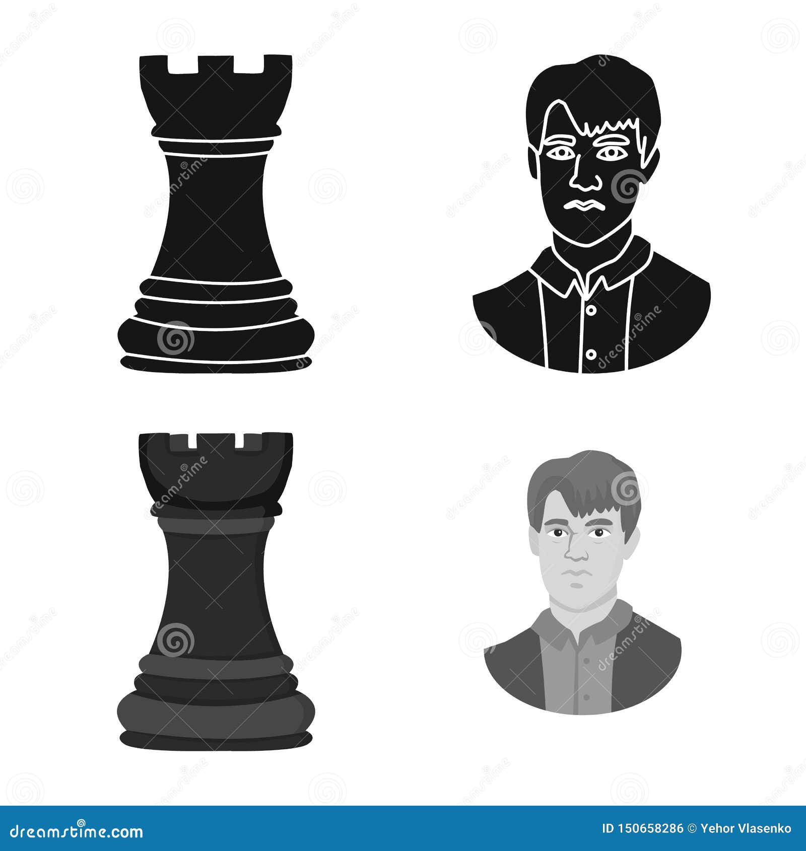 Vector Design of Checkmate and Thin Symbol. Collection of Checkmate and ...