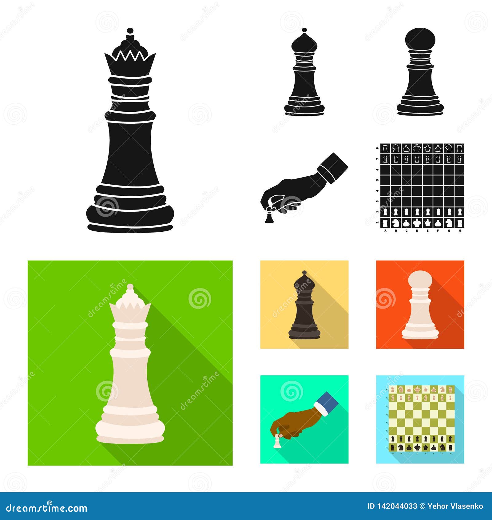 Isolated Object of Checkmate and Thin Icon. Set of Checkmate and Target ...