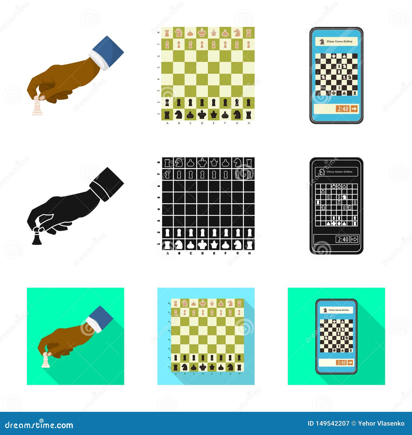 Vector Design of Checkmate and Thin Symbol. Set of Checkmate and Target ...