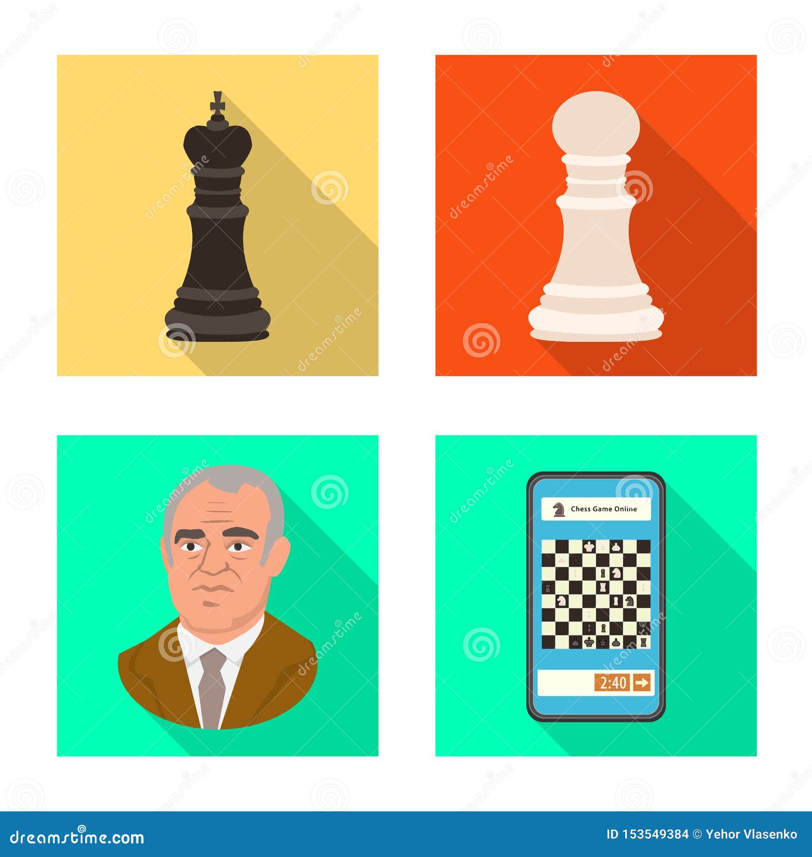 Vector Design of Checkmate and Thin Symbol. Set of Checkmate and Target ...