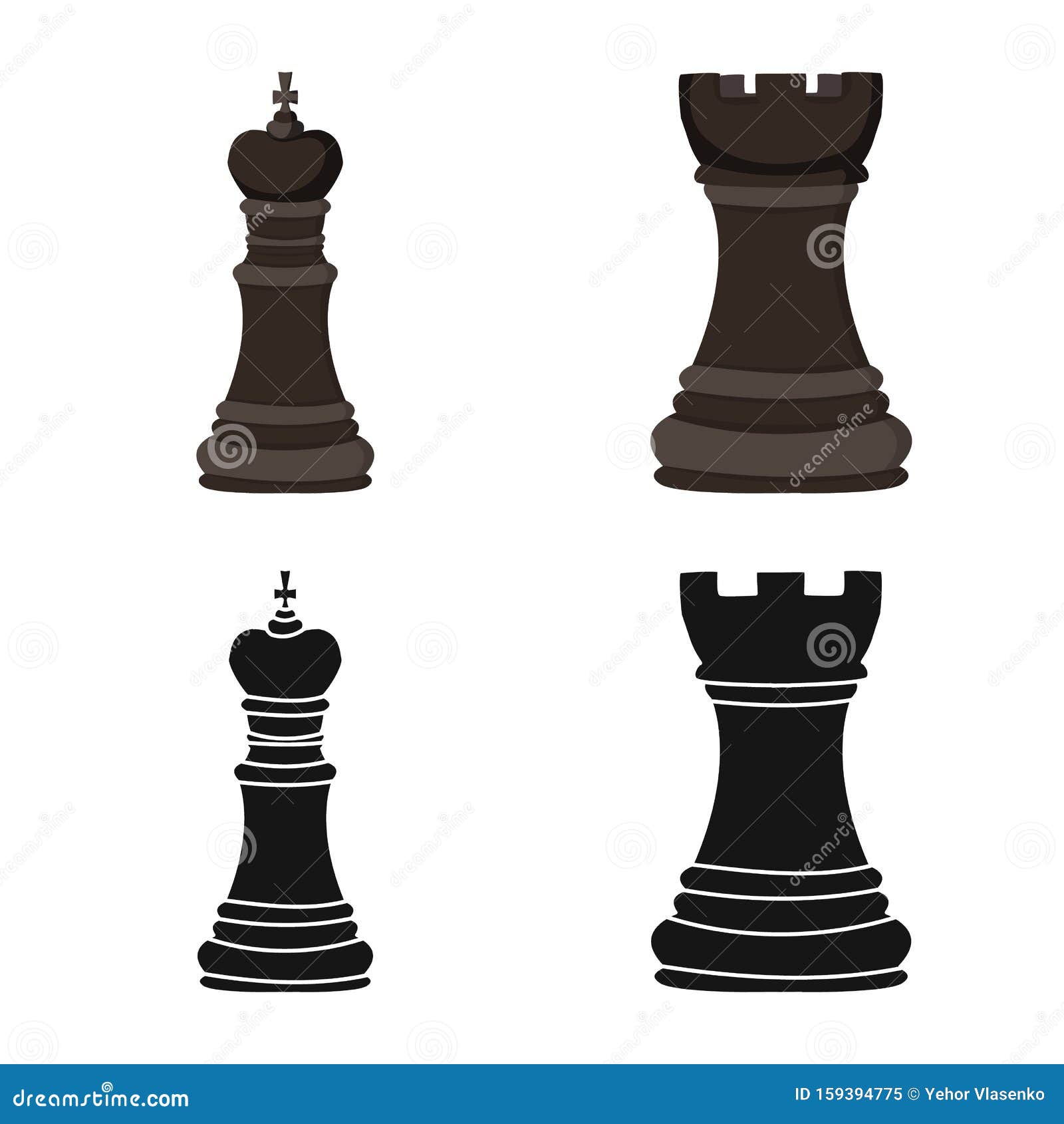 Vector Design of Checkmate and Thin Symbol. Set of Checkmate and Target ...