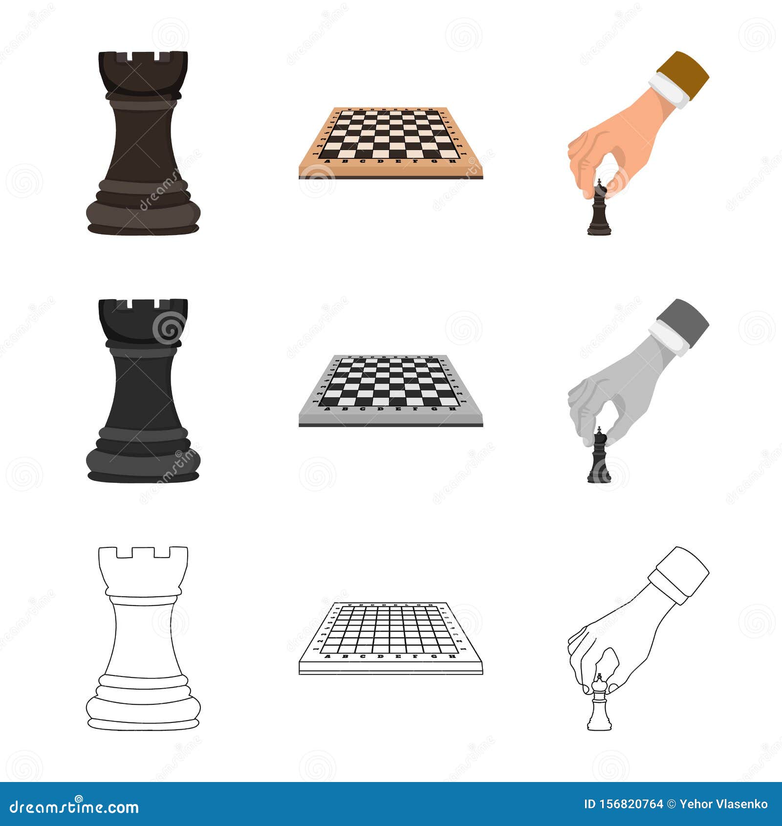 Vector Design of Checkmate and Thin Symbol. Set of Checkmate and Target ...