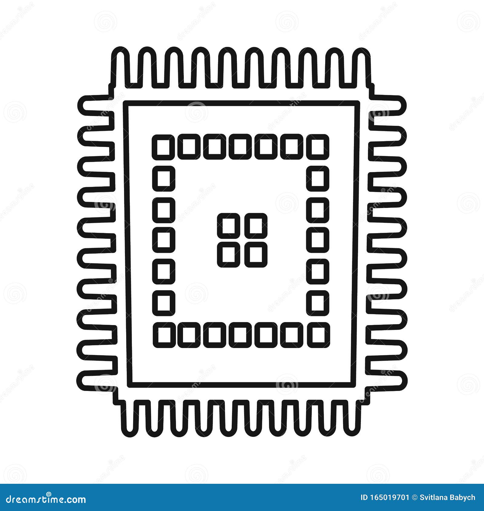 Vector Design of Chip and Cpu Sign. Graphic of Chip and Technology ...