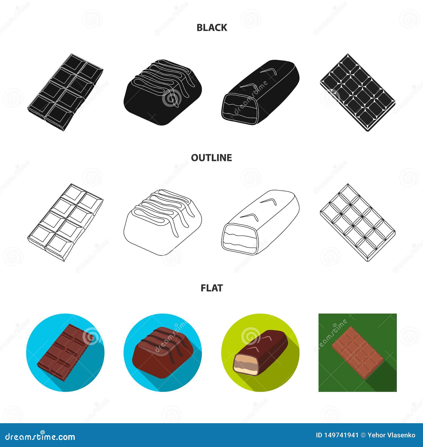 Vector Design of Chocolate and Flavor Symbol. Collection of Chocolate ...