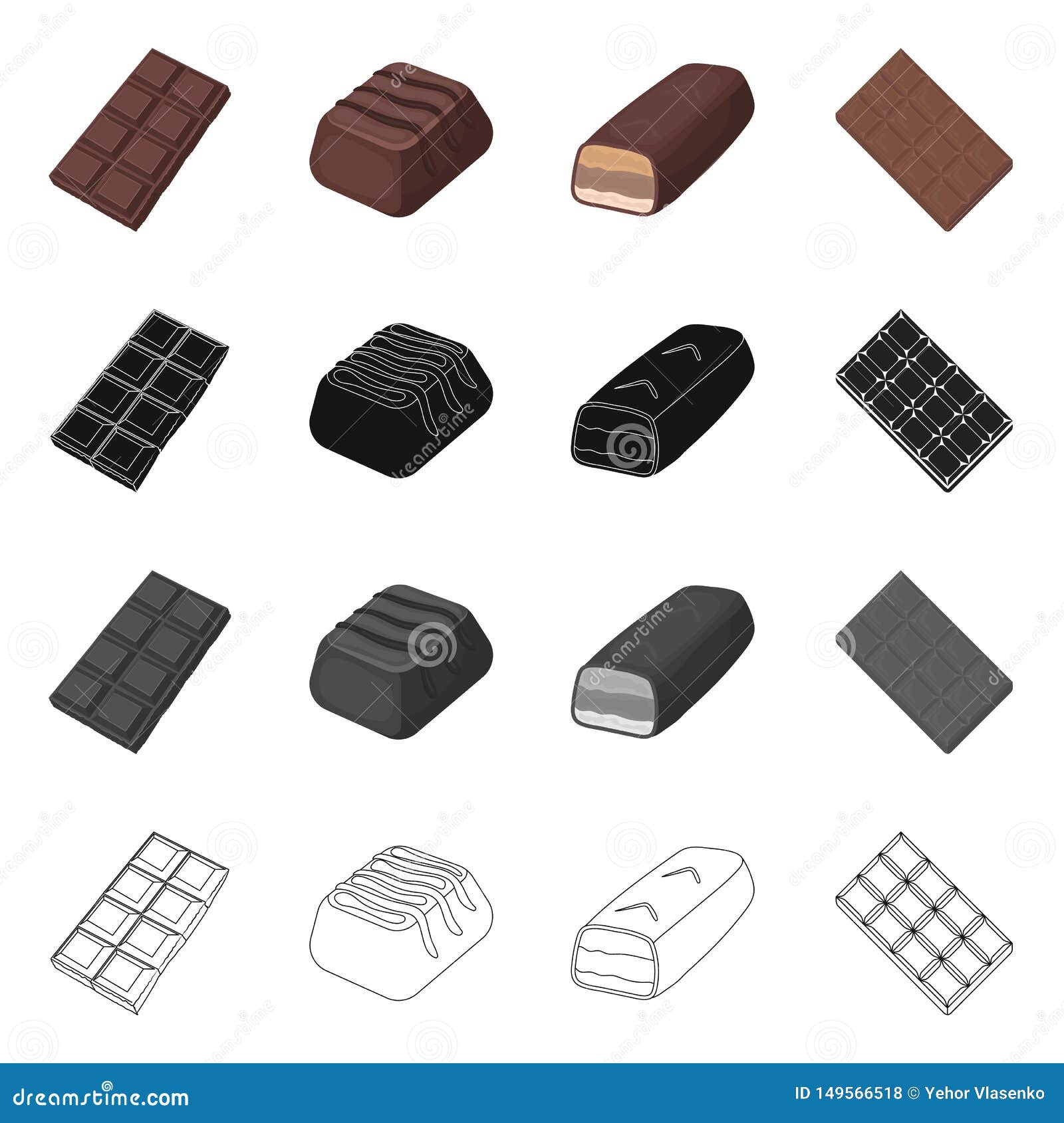 Isolated Object of Chocolate and Flavor Icon. Set of Chocolate and ...