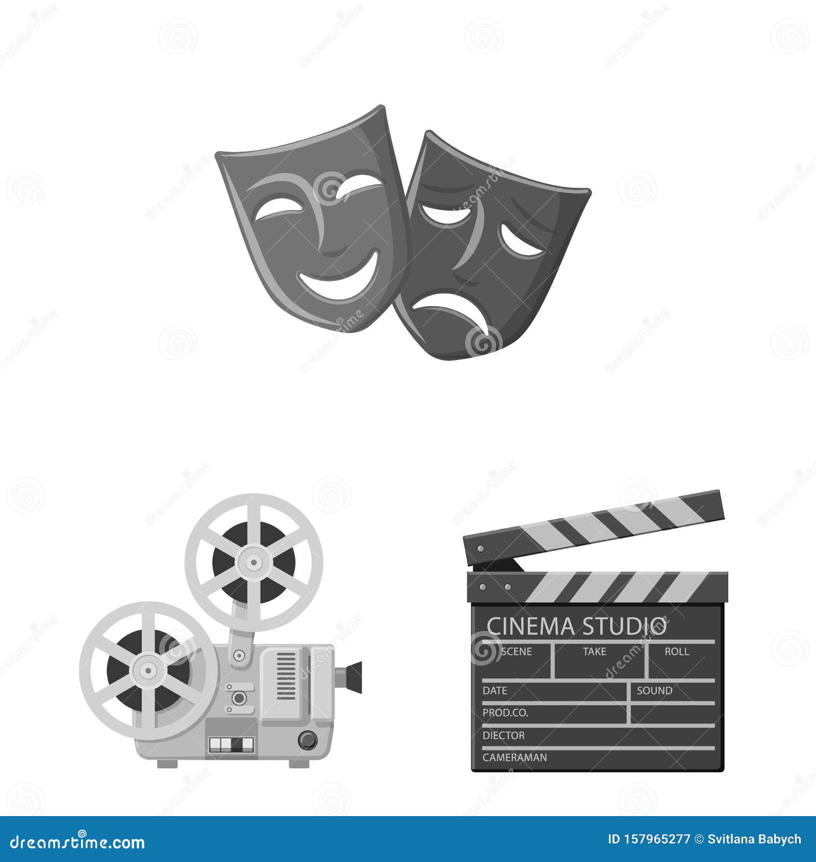 Isolated Object of Cinematography and Studio Logo. Collection of ...